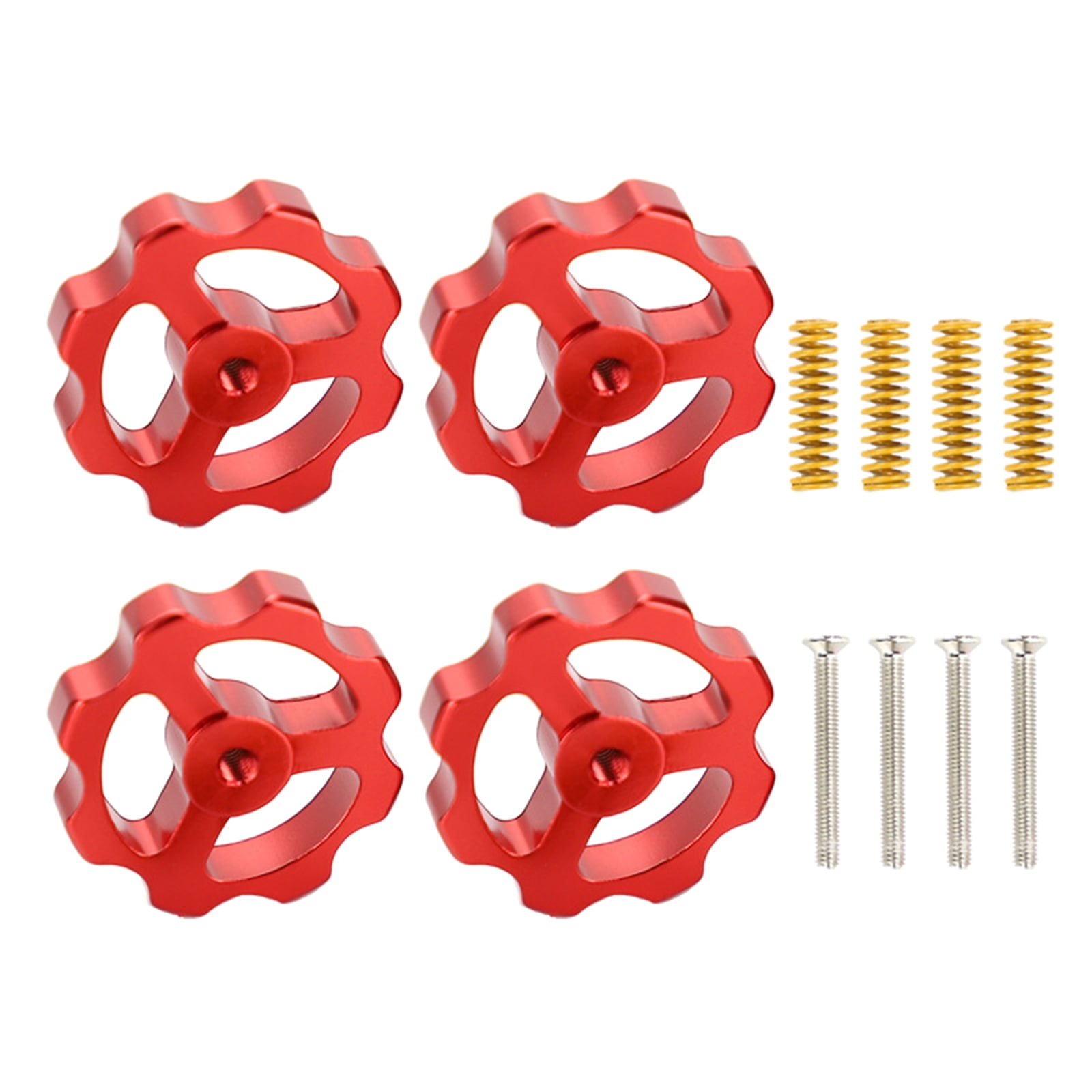 4PCS Aluminum Leveling Nuts Kit Adjustment Red Nut Springs M4 Hand ...