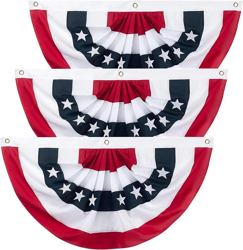 4PCS American Pleated Fan Flag, 3 x 6 Feet USA Patriotic Half Fan ...