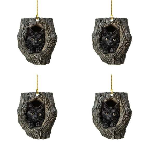 4PCS Animal Christmas Ornament, Christmas Tree Animal Pattern 2D ...