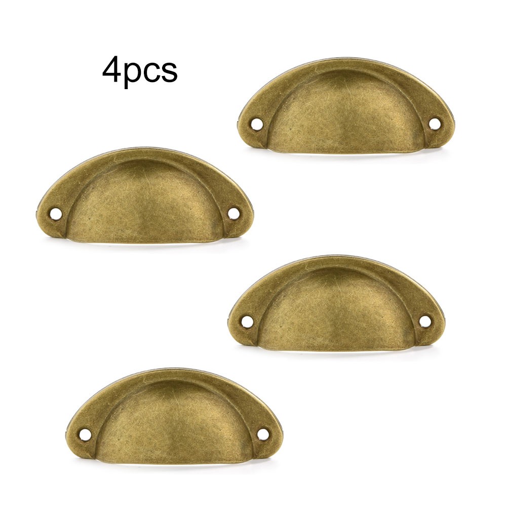 4PCS Antique Drawer Shell Handle Tin Sheet Retro Semicircle Home ...