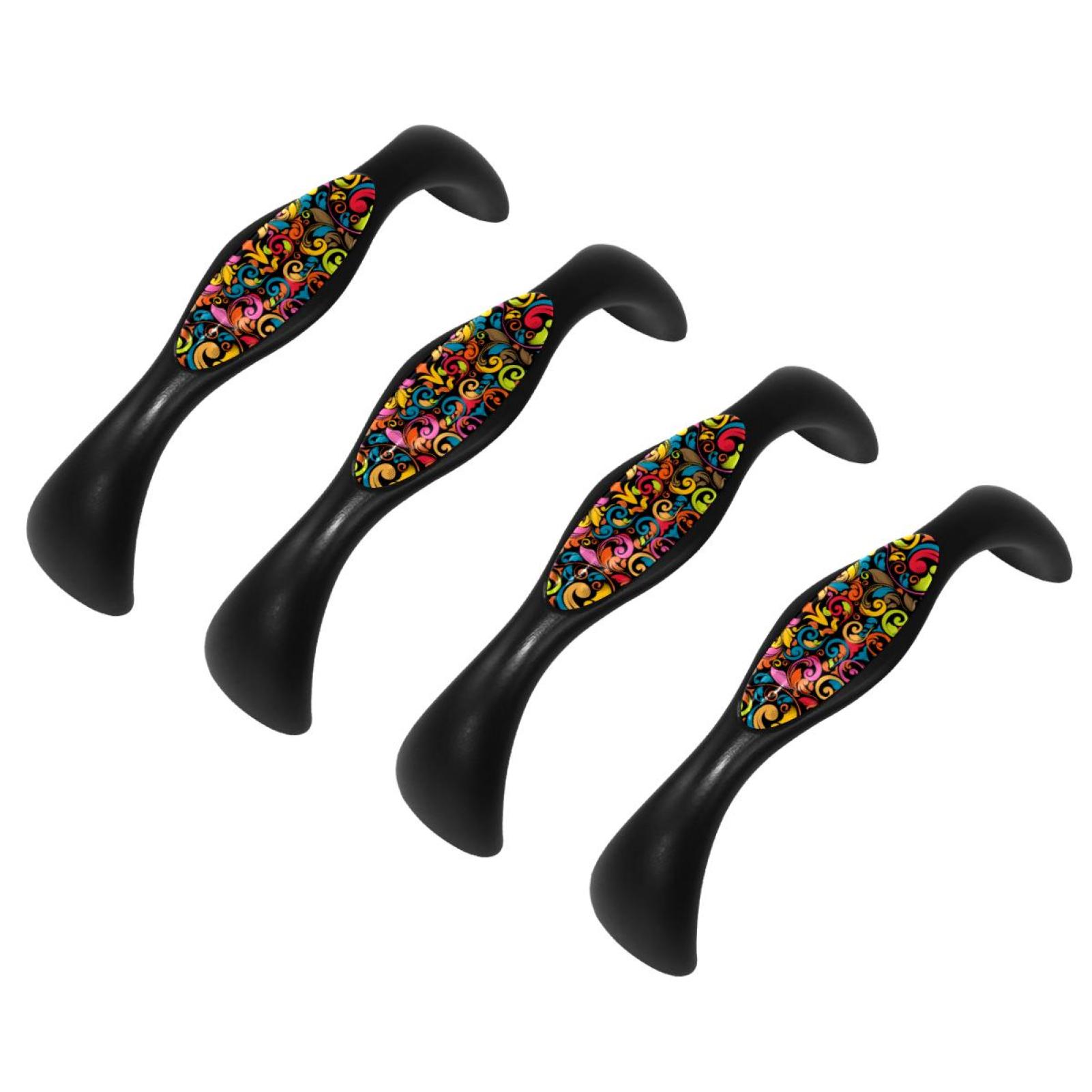 4PCS Art Texture Arched Drawer Pulls Crystal Glass White Knobs with ...