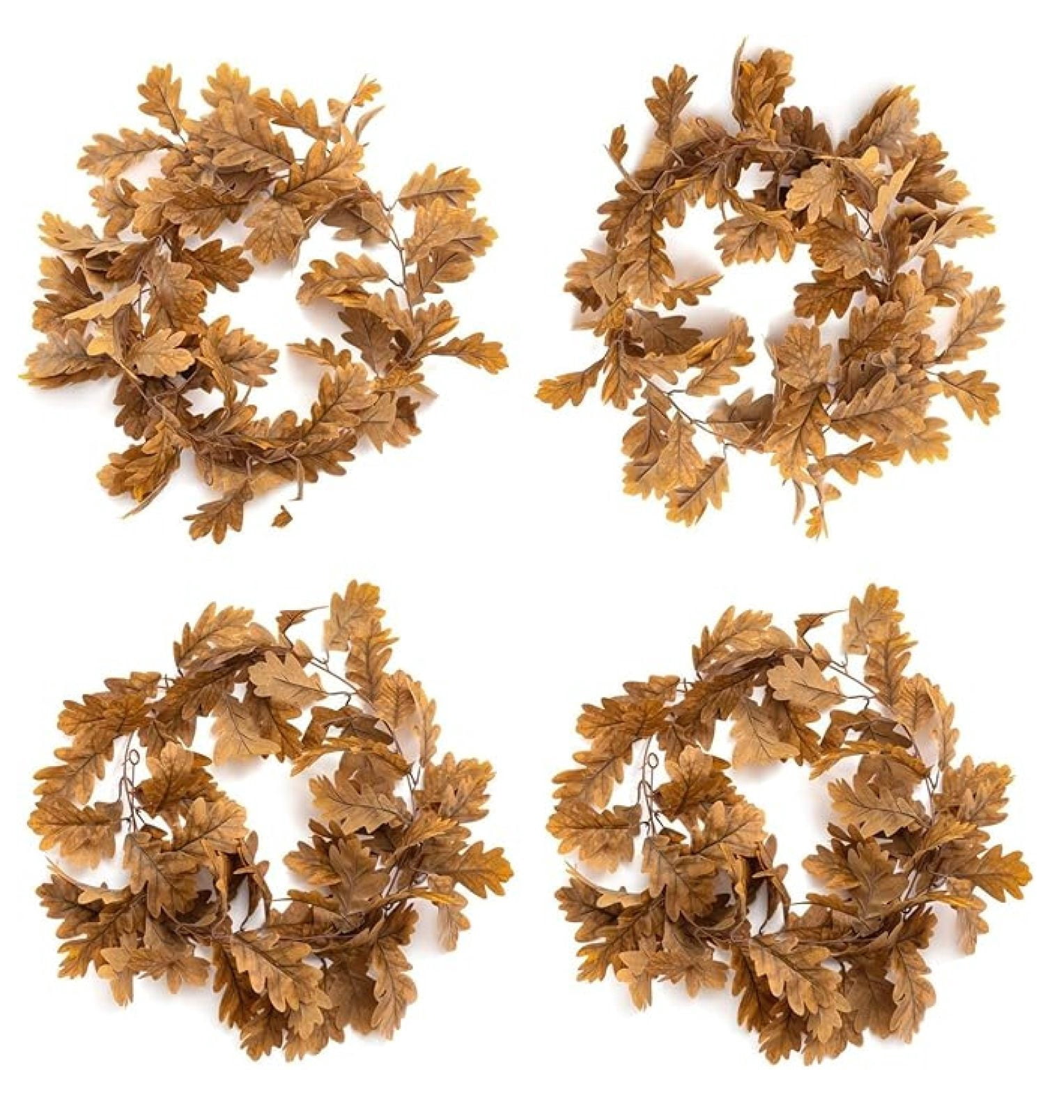 4PCS Artificial Brown Oak Leaf ,Realistic Fall Leaves ,Faux Fall ...