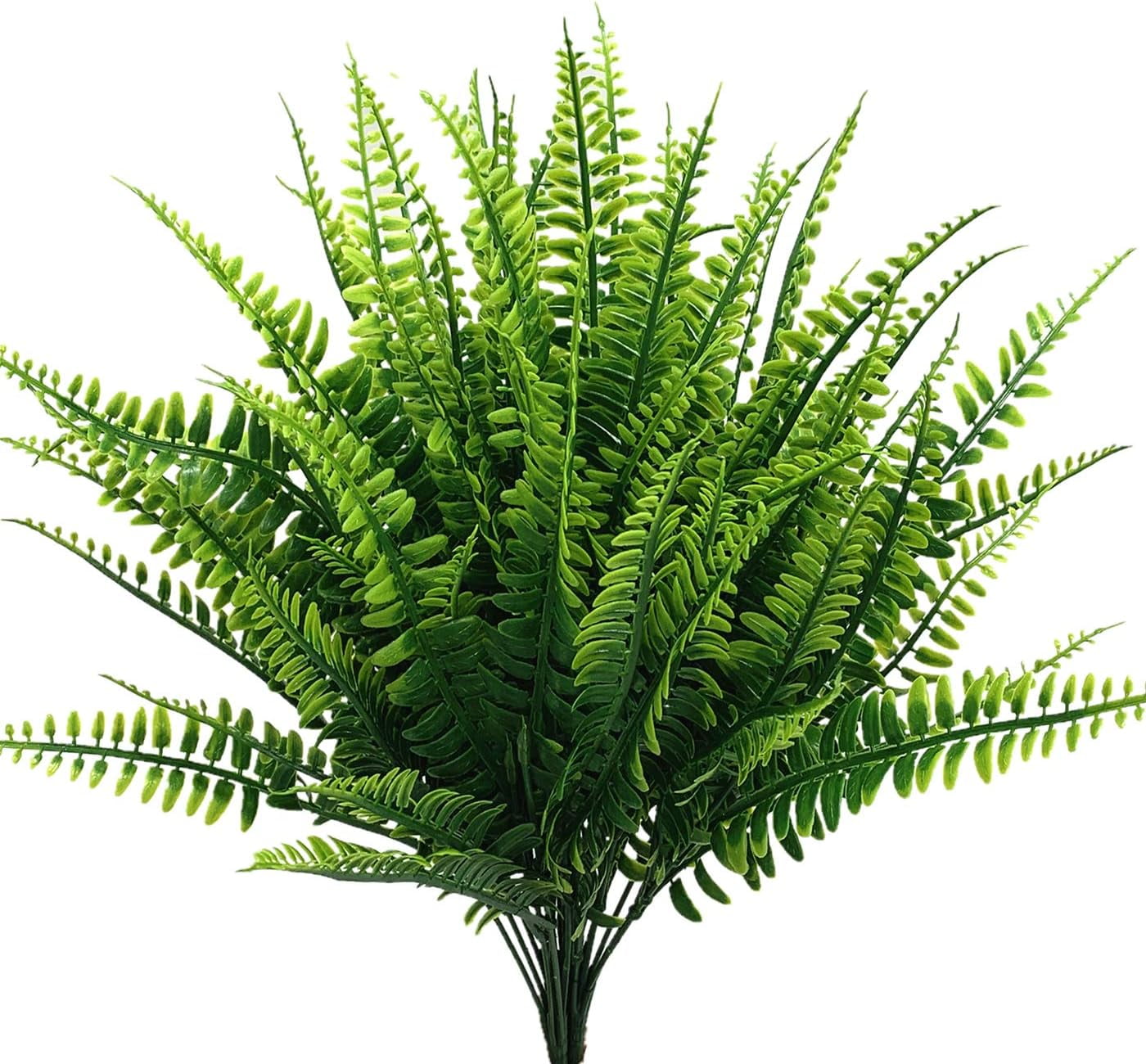 4PCS Artificial Fern Boston Plants, Plastic Shrubs Grass Fake Greenery ...