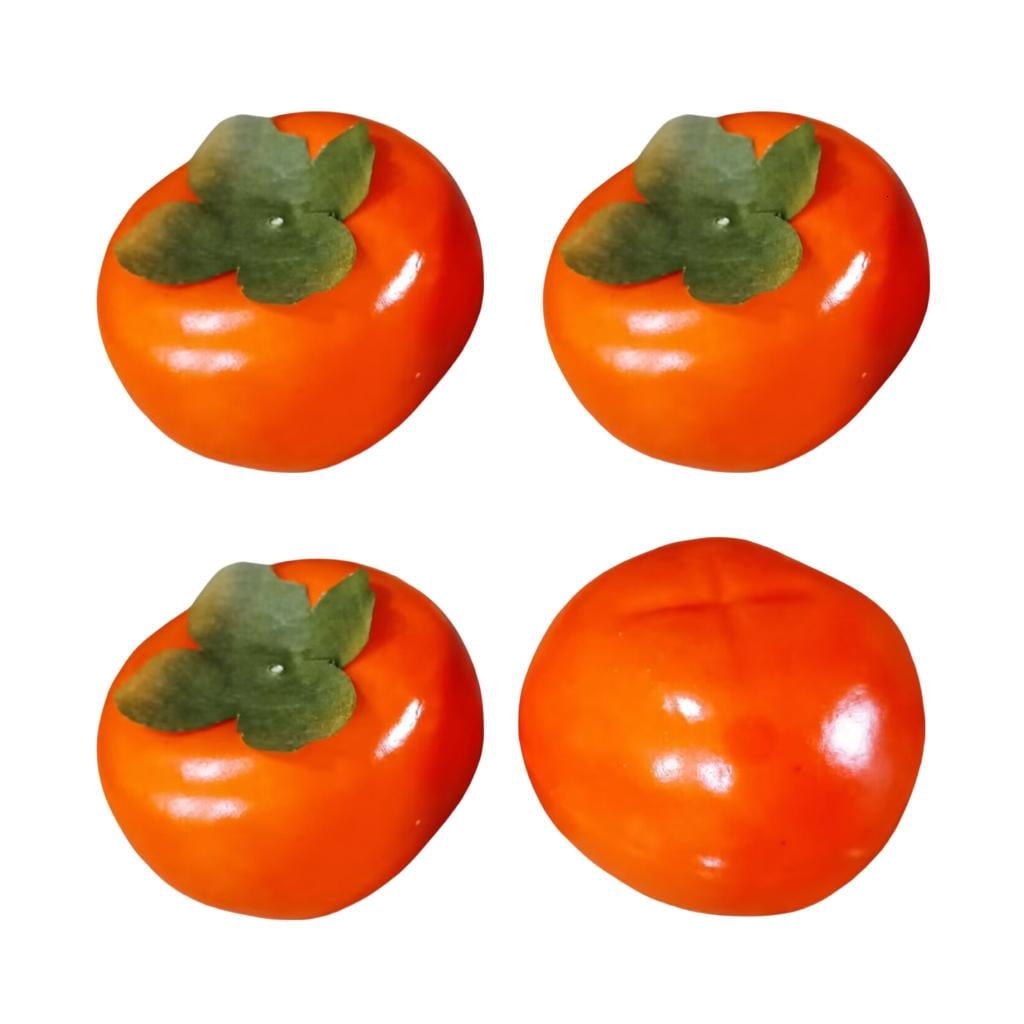 4PCS Artificial Persimmon Simulation Persimmon Fruit Decoration for ...