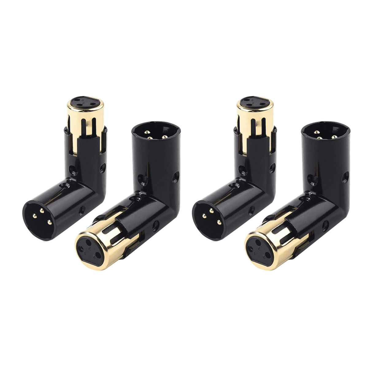 4PCS Audio Adapter Plug Adjustable Male to Female Right Angle XLR 3Pin ...
