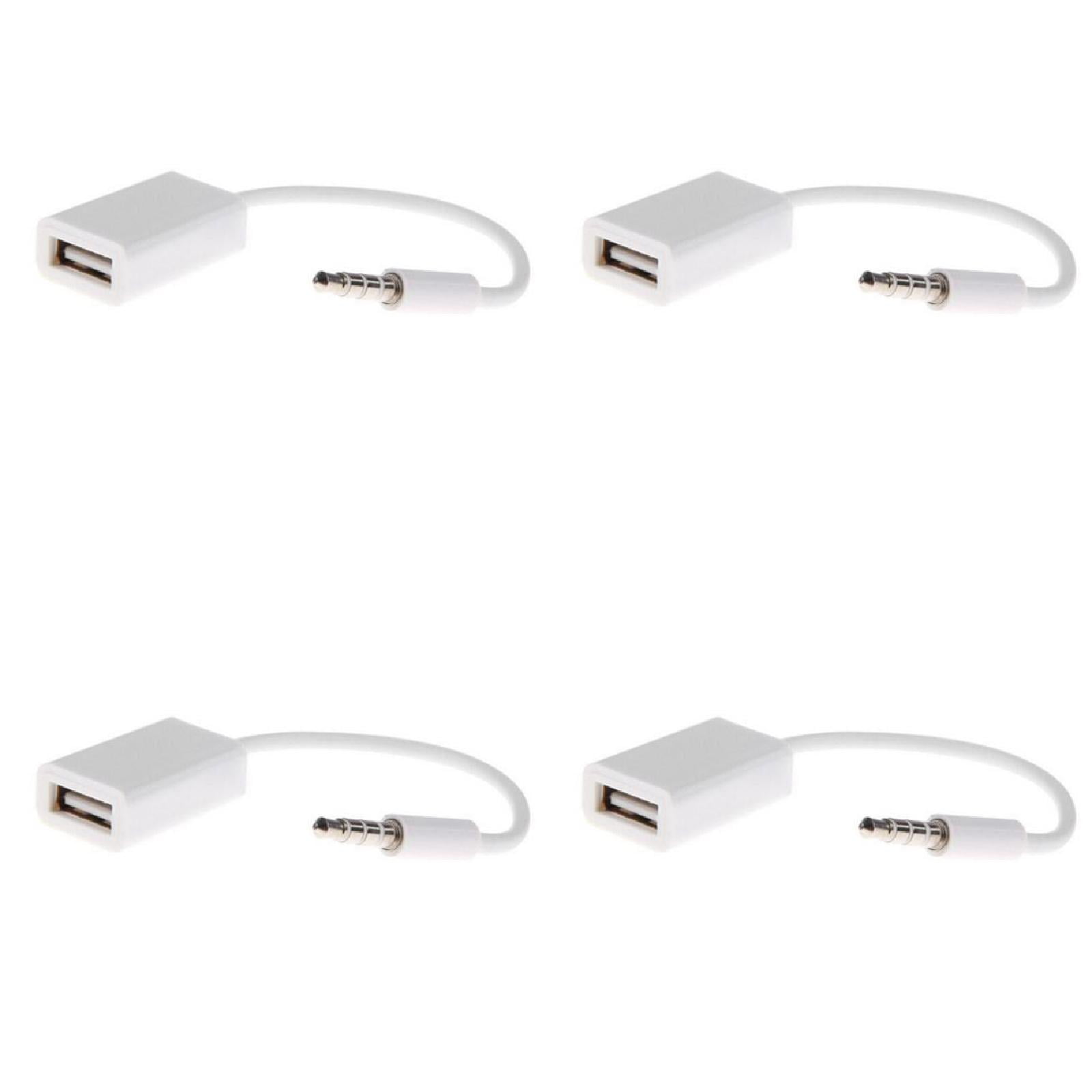 4PCS Audio Plug 3.5mm Male to USB Female, USB Female to Aux Jack Male ...