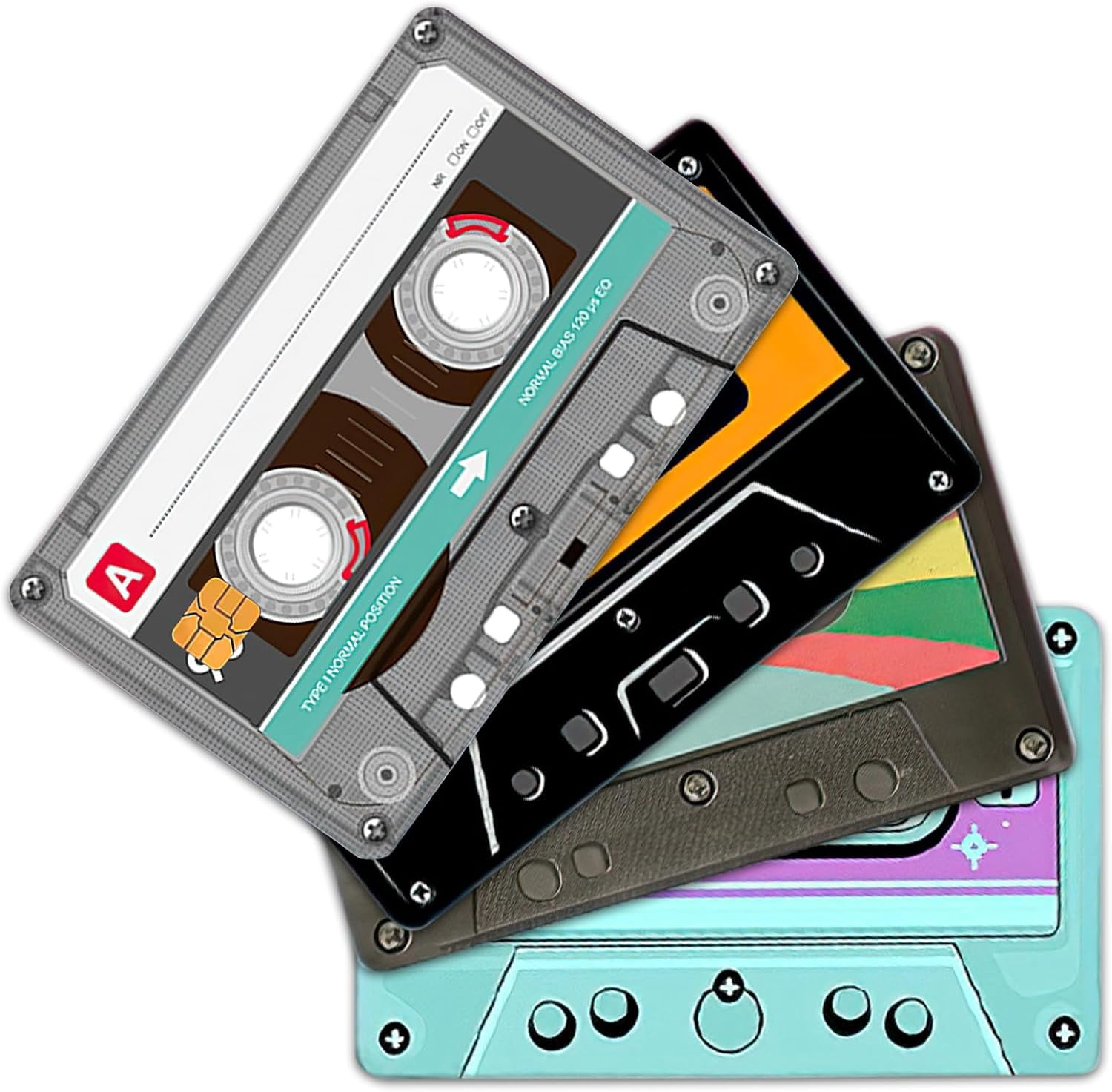 4PCS Audio Tape Credit Card Skin Stickers Set, Waterproof Debit Card ...