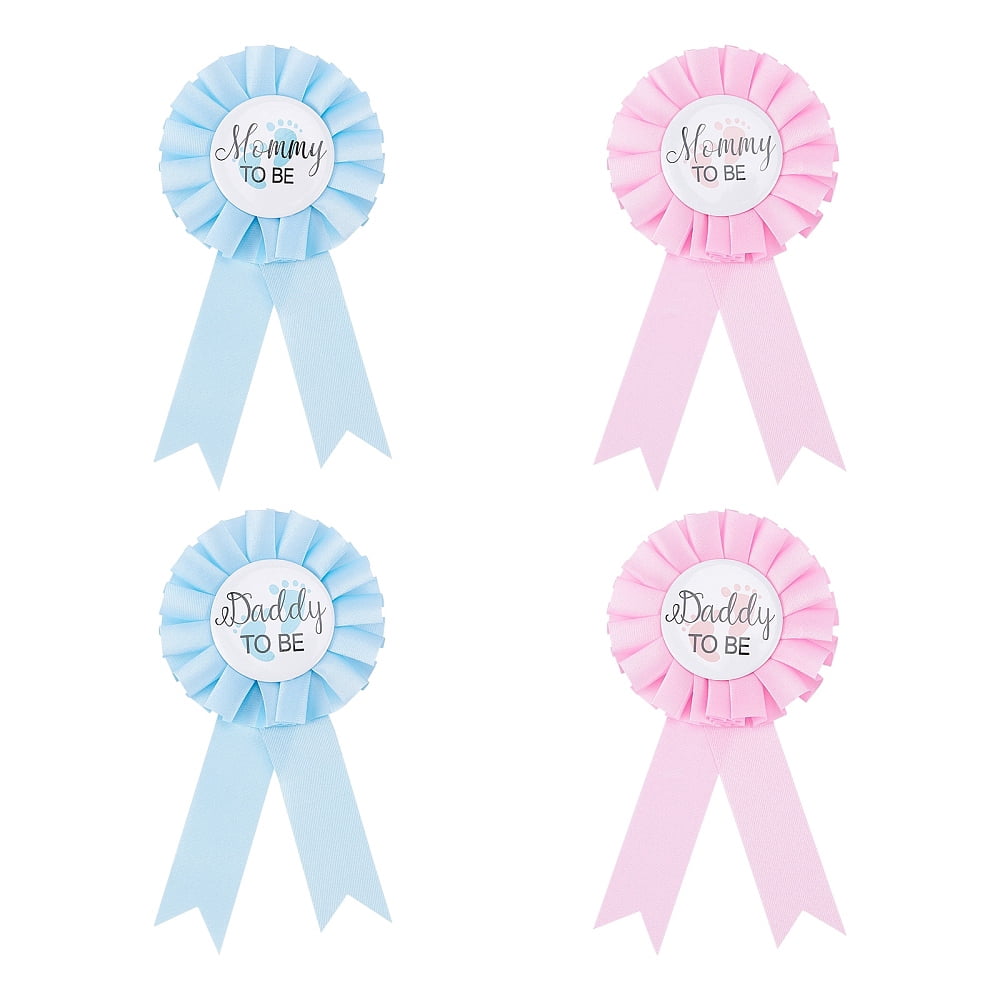 4PCS Baby Shower Pins Daddy to be Mommy to be Tinplate Badge Pin - Baby ...