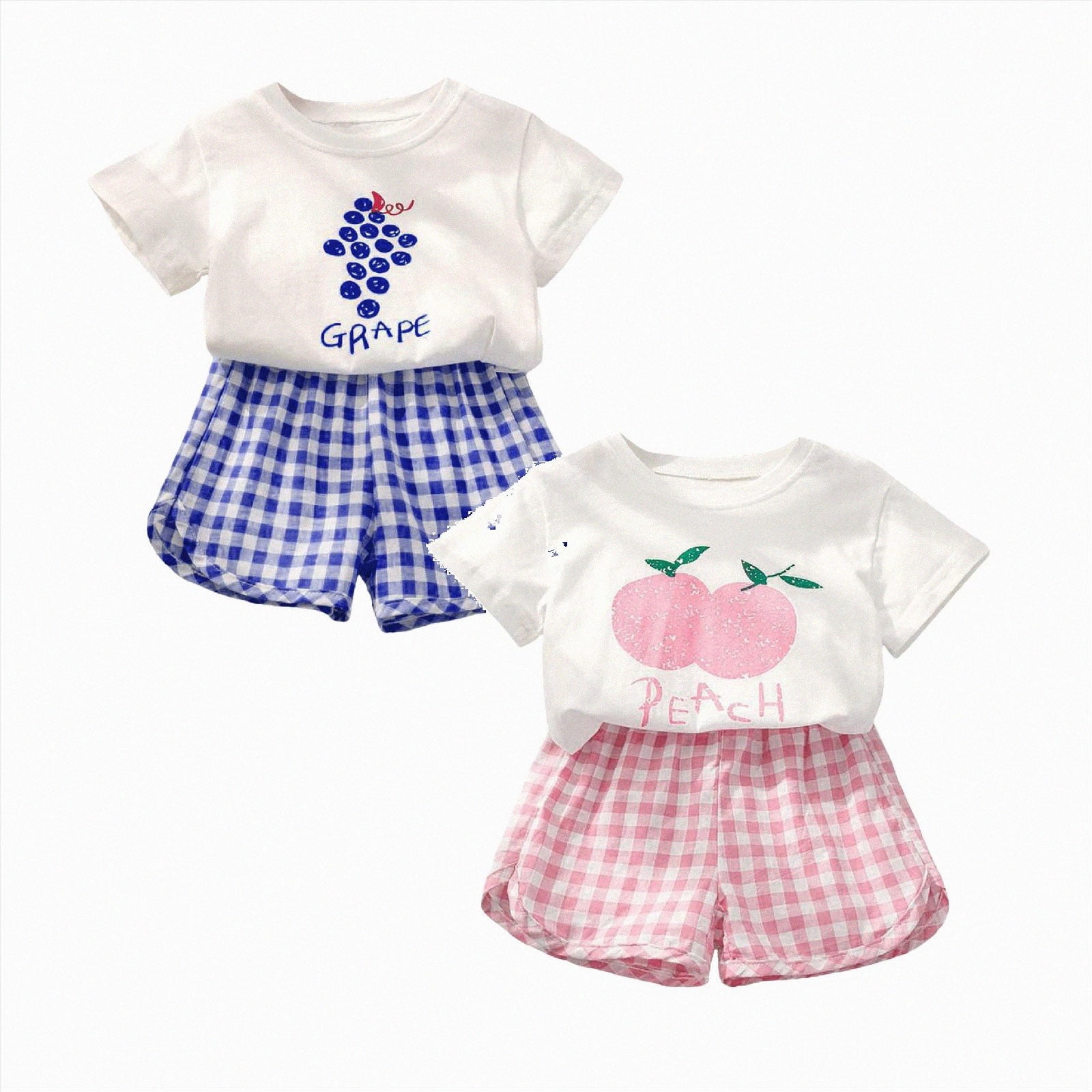 4PCS Baby Toddler Girl's Short Sleeve Tshirt and Short Set 0-7 Years ...