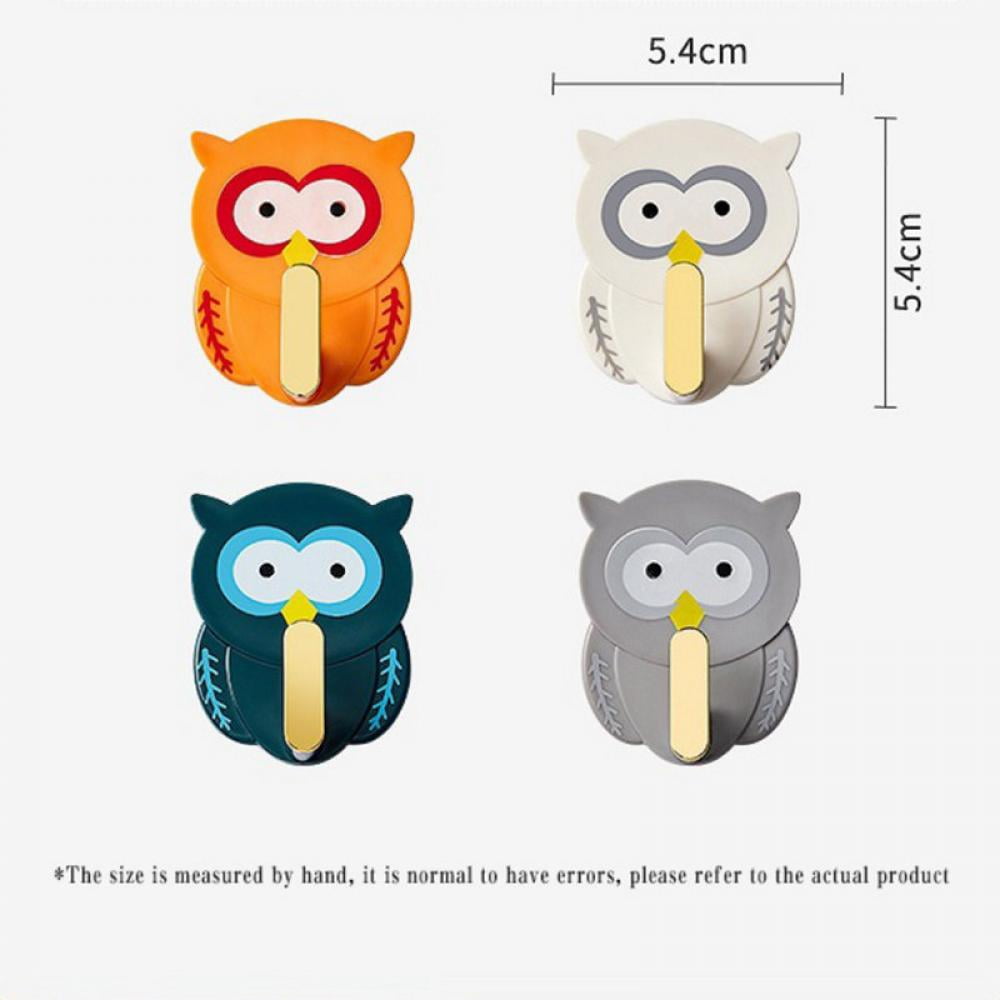 4PCS Backpack Hooks for Wall, Owl Pattern Powful Adhesive Decorative ...
