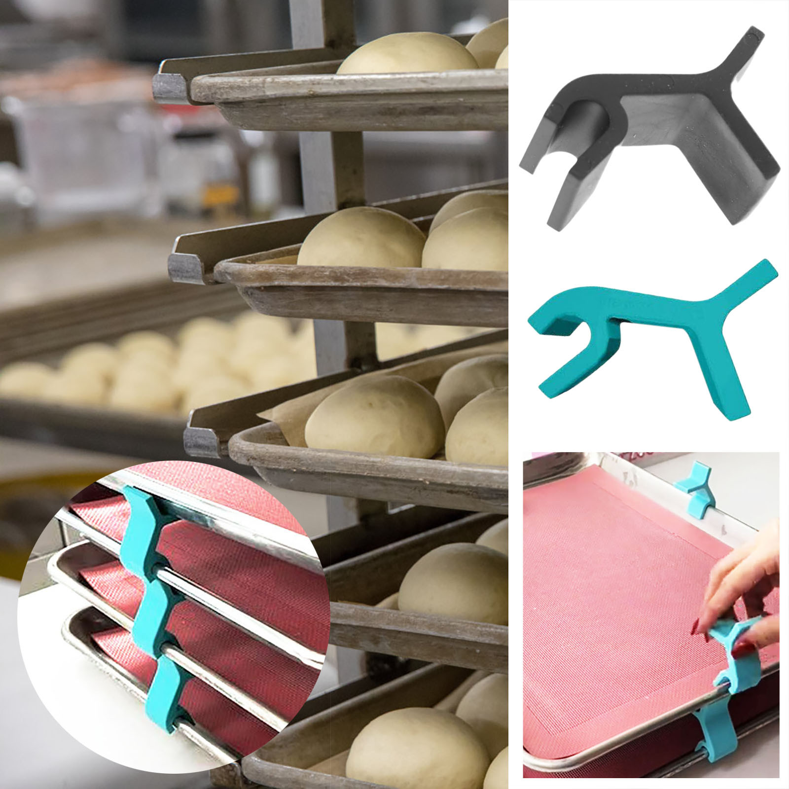 4PCS Baking Sheet Stackers,Space-Saving Tray Stackers,Reusable Baking ...