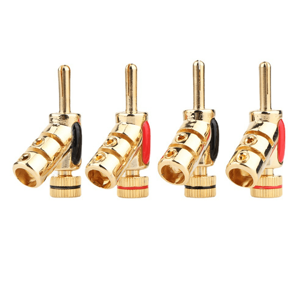 4PCS Banana Plug Copper Gold Plated Y-Shaped Speaker Cable Plug Locking ...
