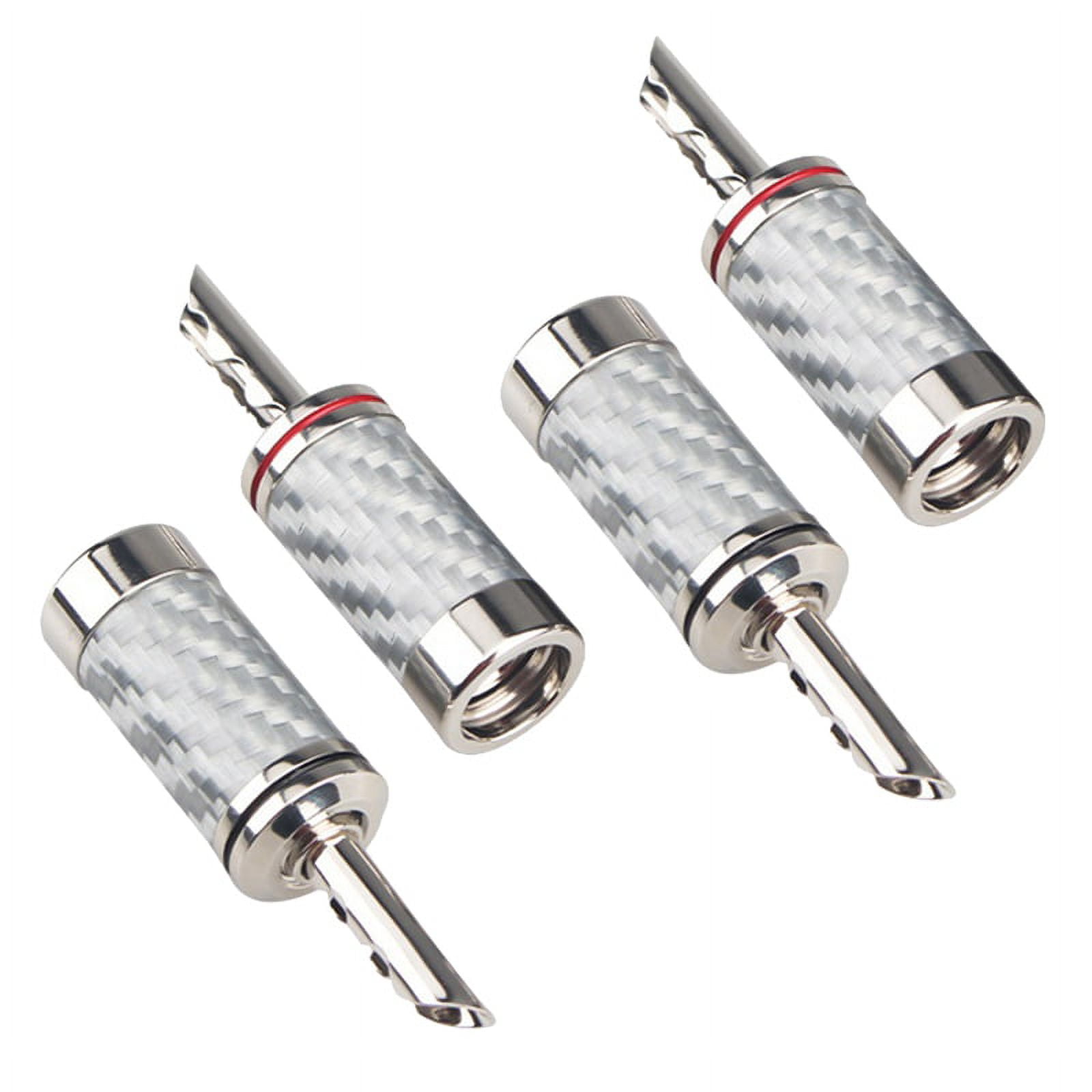 4PCS Banana Plugs HIFI DIY Carbon Fiber Electrical Audio Speaker Cable Connector Plug White ...