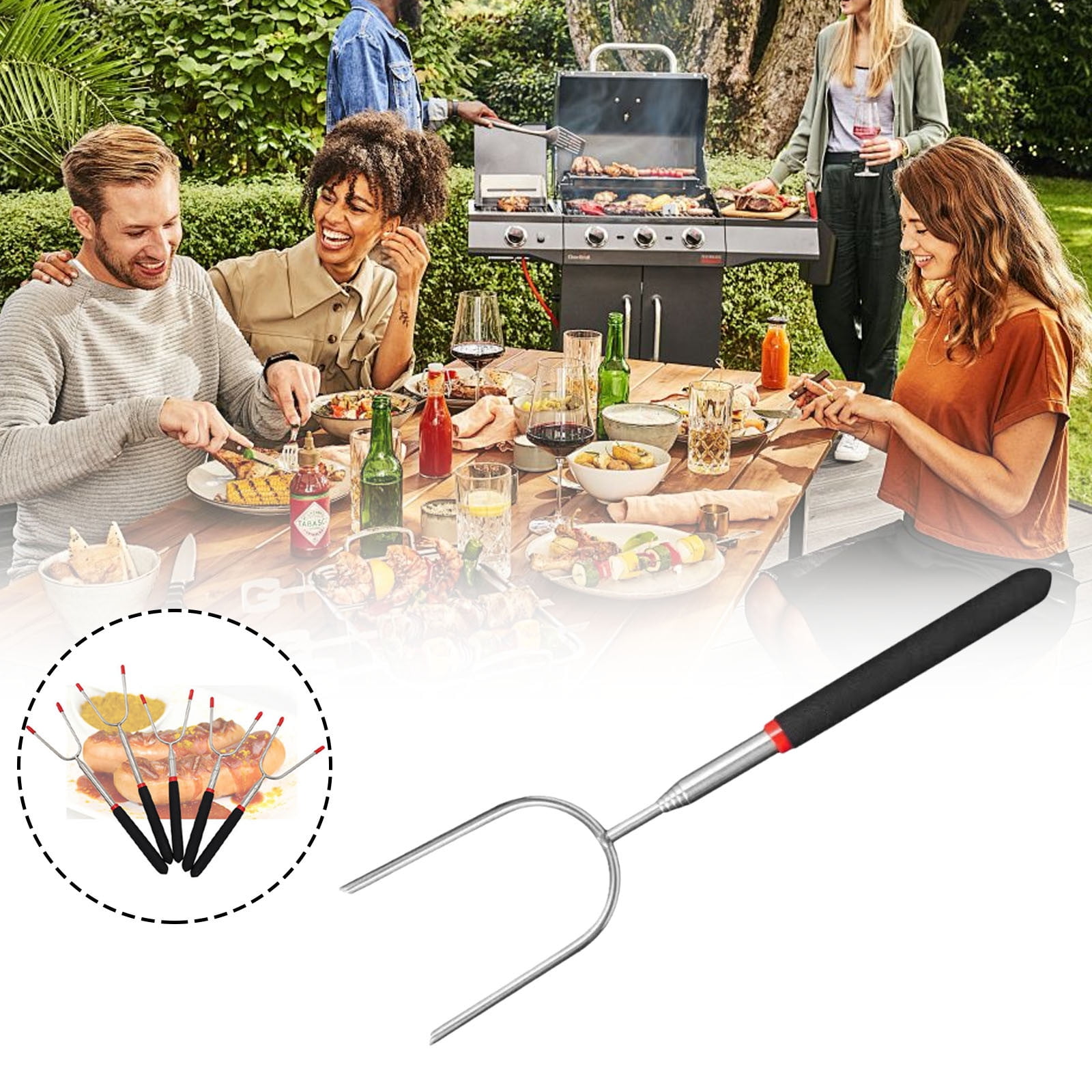 4PCS Barbecue Fork Marshmallow Hot Dogs Grill Tools,Outdoor Gear ...