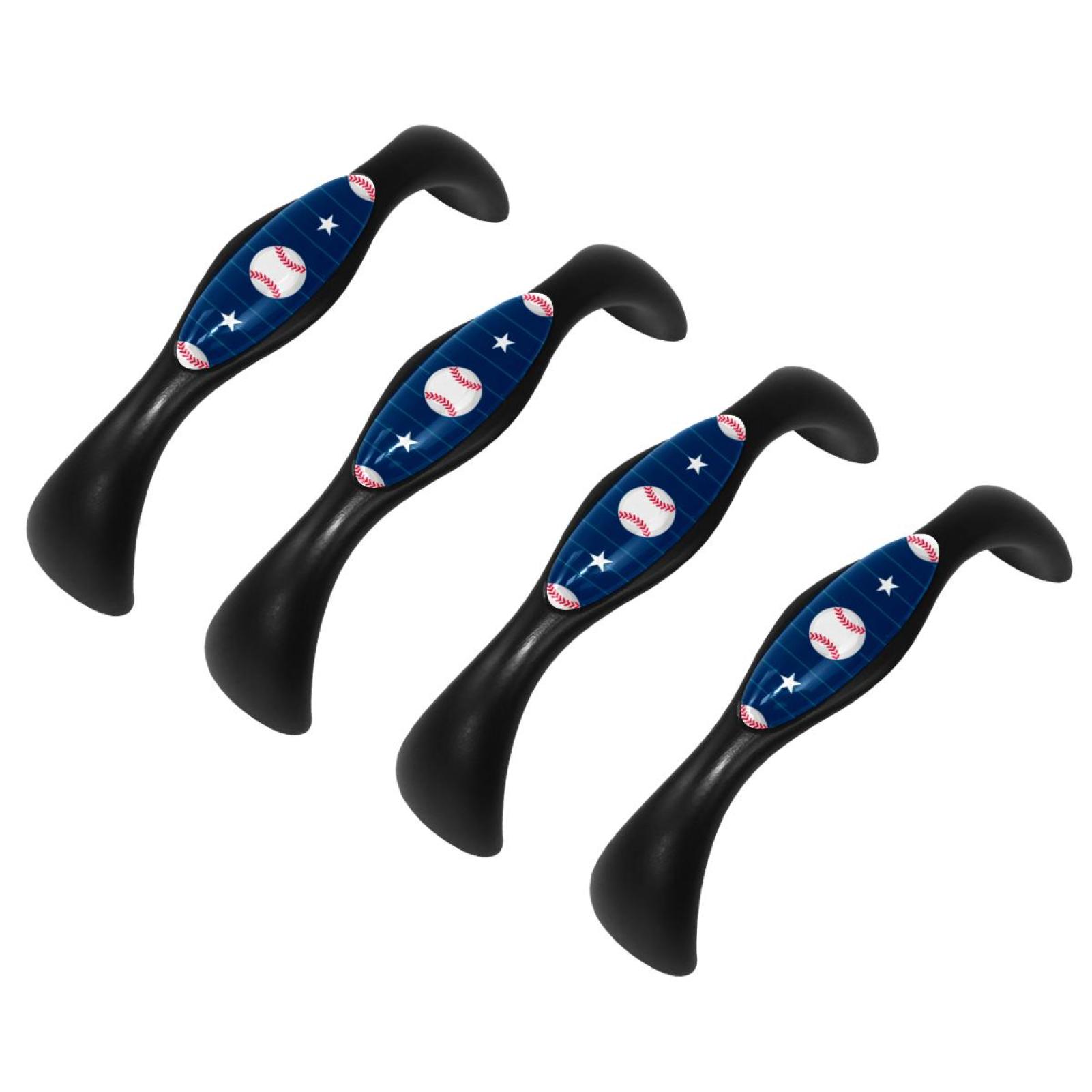 4PCS Baseball Arched Drawer Pulls Crystal Glass White Knobs with Screws ...