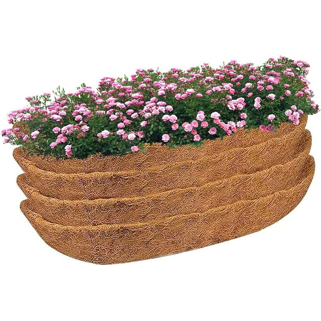 4PCS Basket Liners Trough Coconut Liners for Planters 36 Inch Coco Coir ...