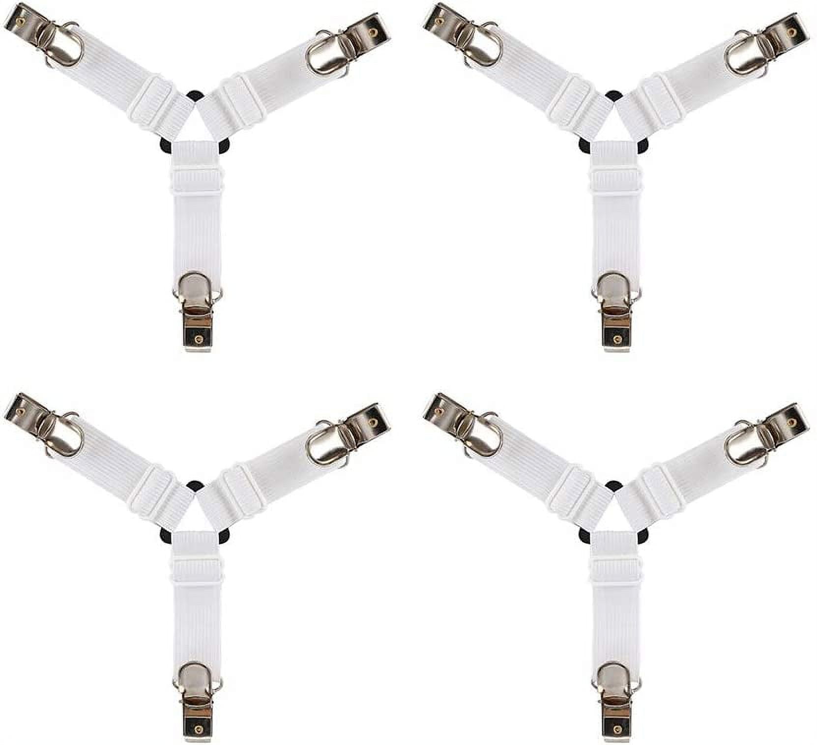 JESOT 4PCS Adjustable Bed Sheet Holder Straps, Triangle Design, Fits ...