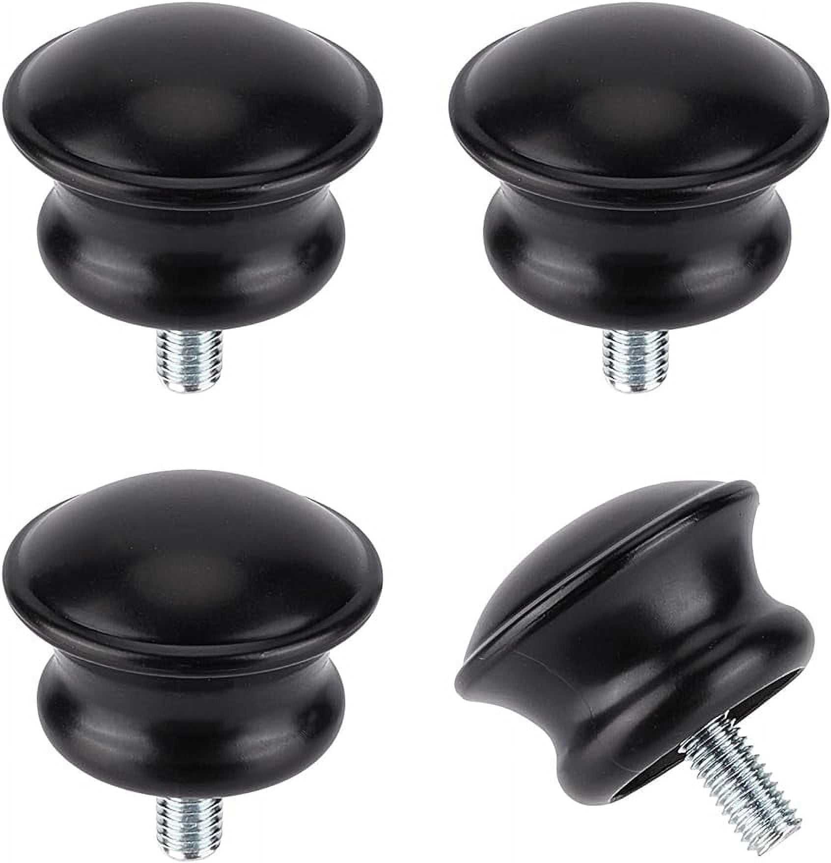 4PCS Black Drapery Round Curtain Rod Finials Roman Shower Curtain Rods ...