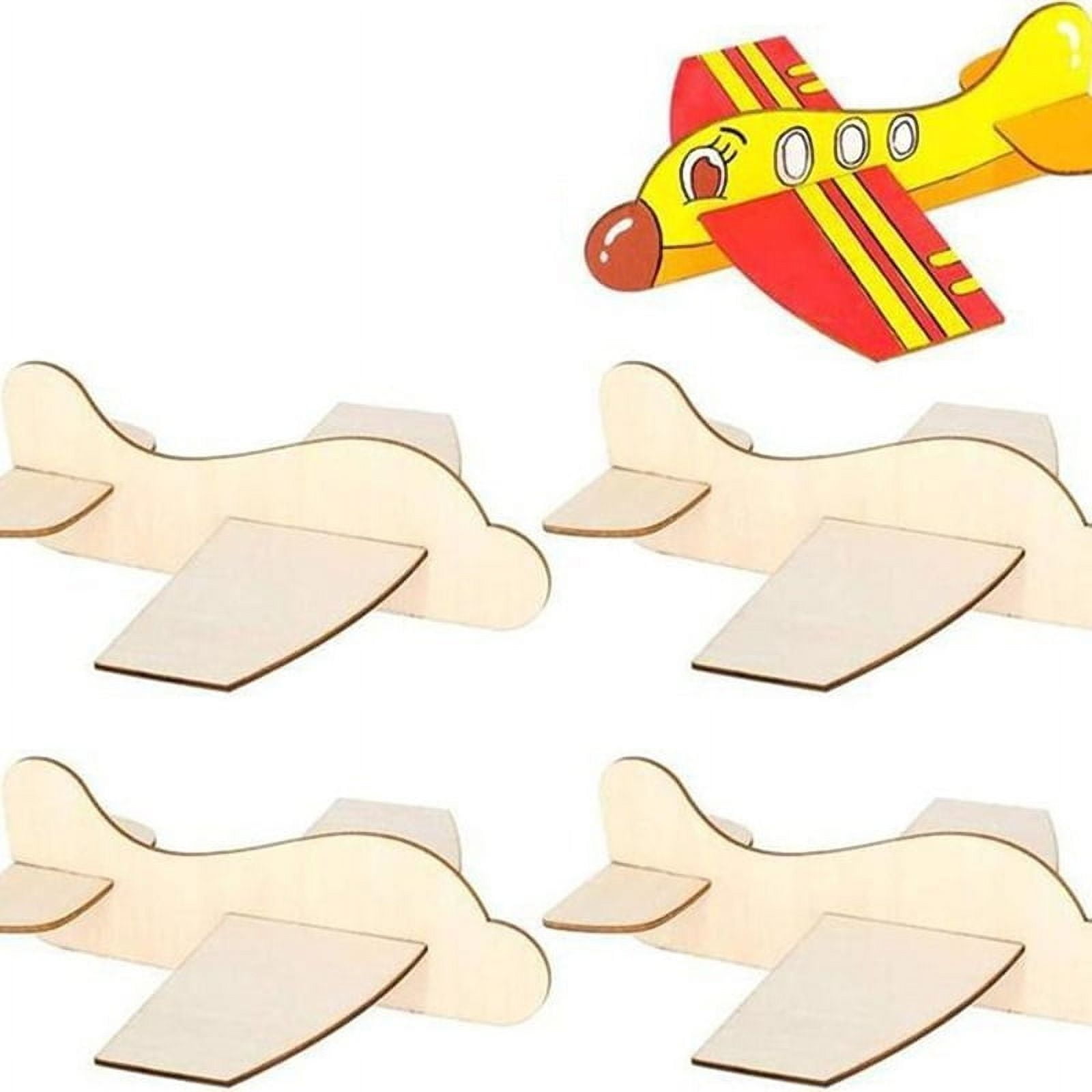 4PCS Blank Wood Aircraft Assemble Plane Toy Balsa Airplanes Assemble ...