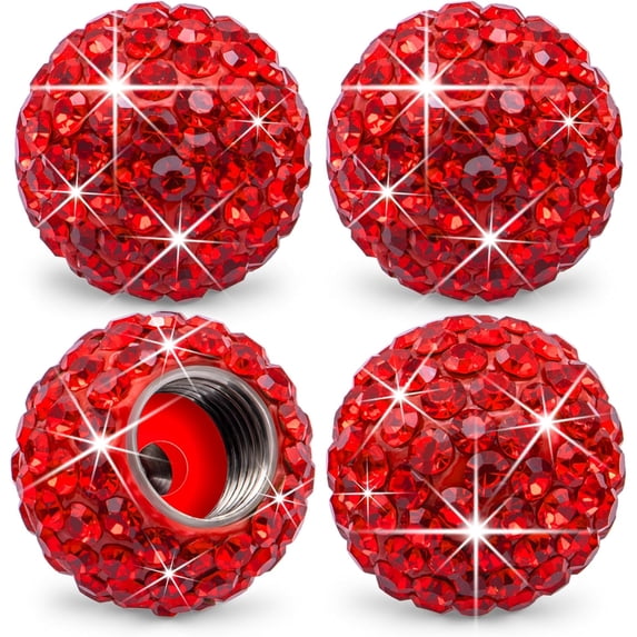 4PCS Bling Crystal Diamond Tire Stem Valve Caps, Crystal Shinny ...