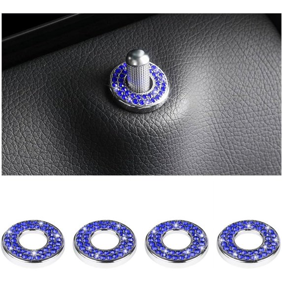 4PCS Bling Inner Car Door Lock Cover Stickers, Rhinestones Pull Rod ...