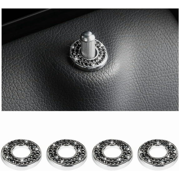 4PCS Bling Inner Car Door Lock Cover Stickers, Rhinestones Pull Rod ...