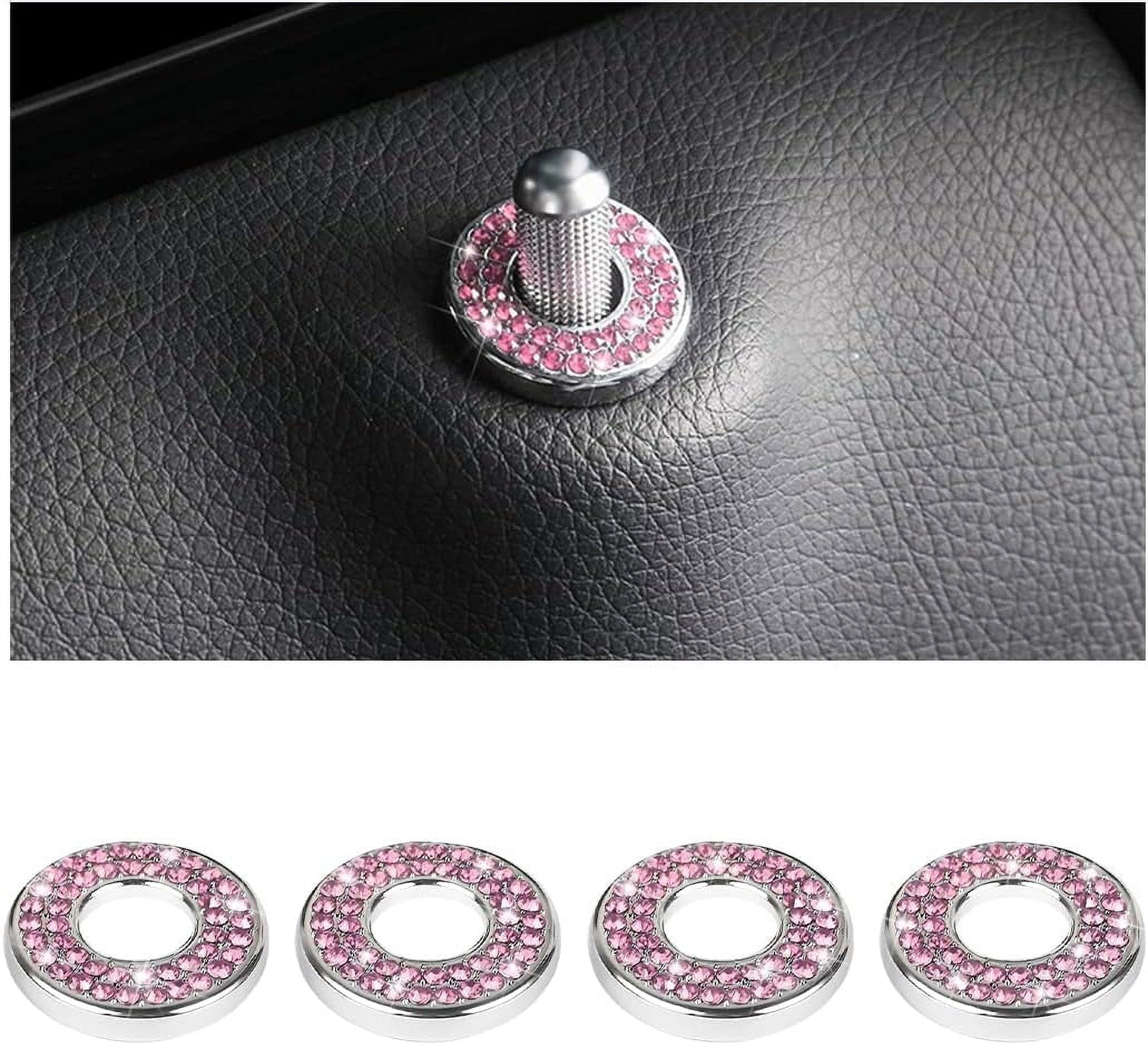 4PCS Bling Inner Car Door Lock Cover Stickers, Rhinestones Pull Rod ...