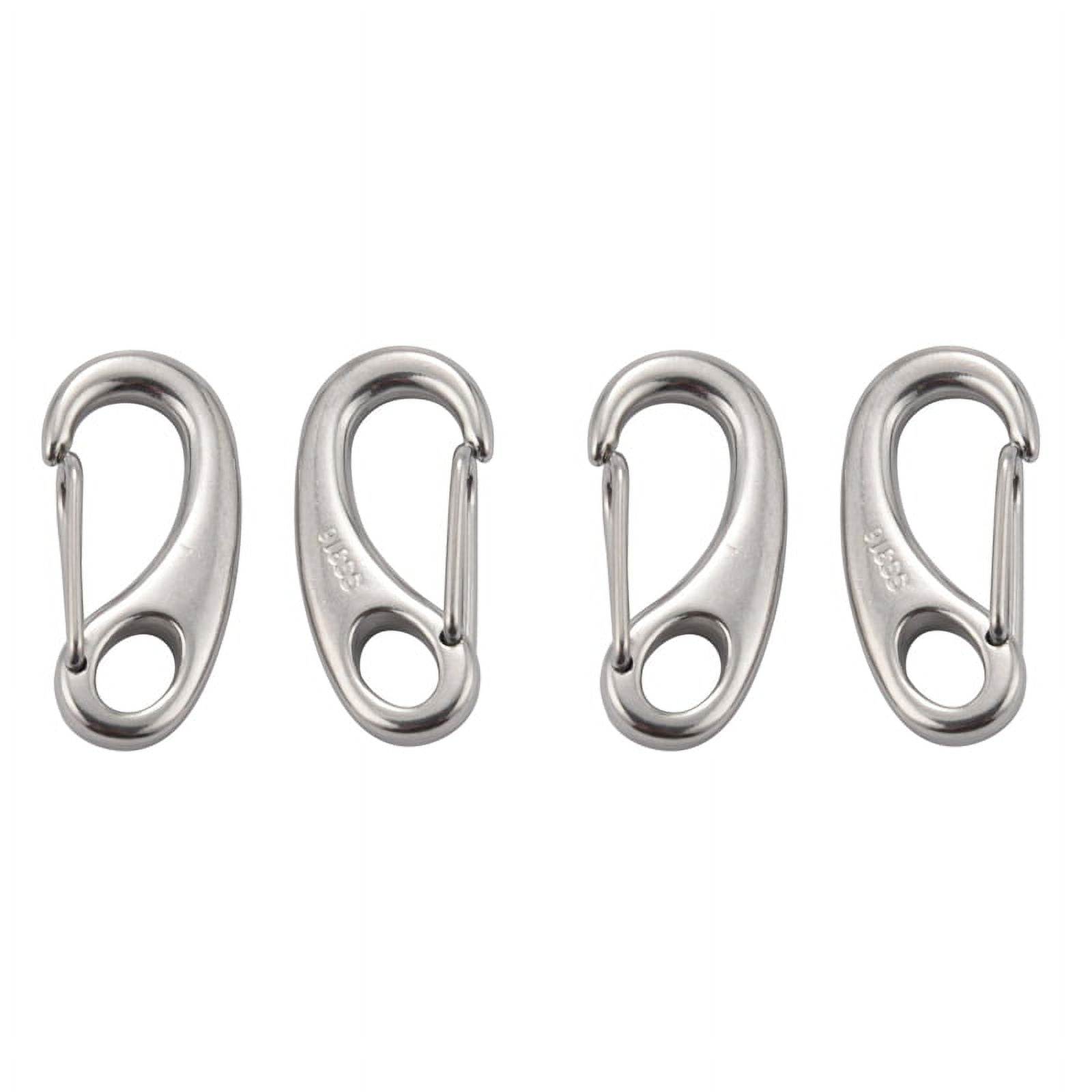 4PCS Boat Marine Stainless Steel Egg Shape Spring Snap Hook Clips Quick ...