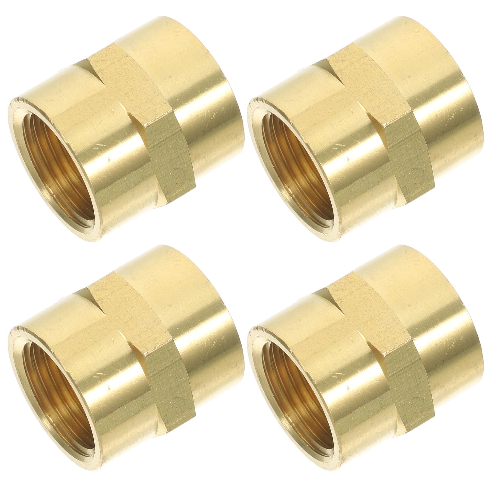 4PCS Brass Pipe Fitting Reliable Copper Female Threaded Coupler 1/2 ...
