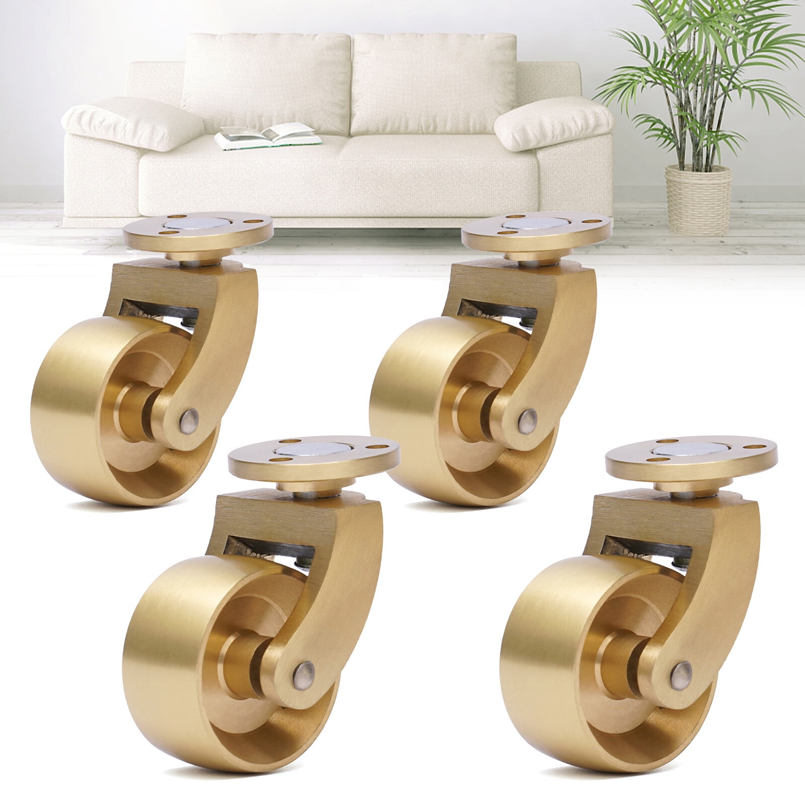4PCS Brass Universal Furniture Casters Table Chair Desk Sofa Piano ...