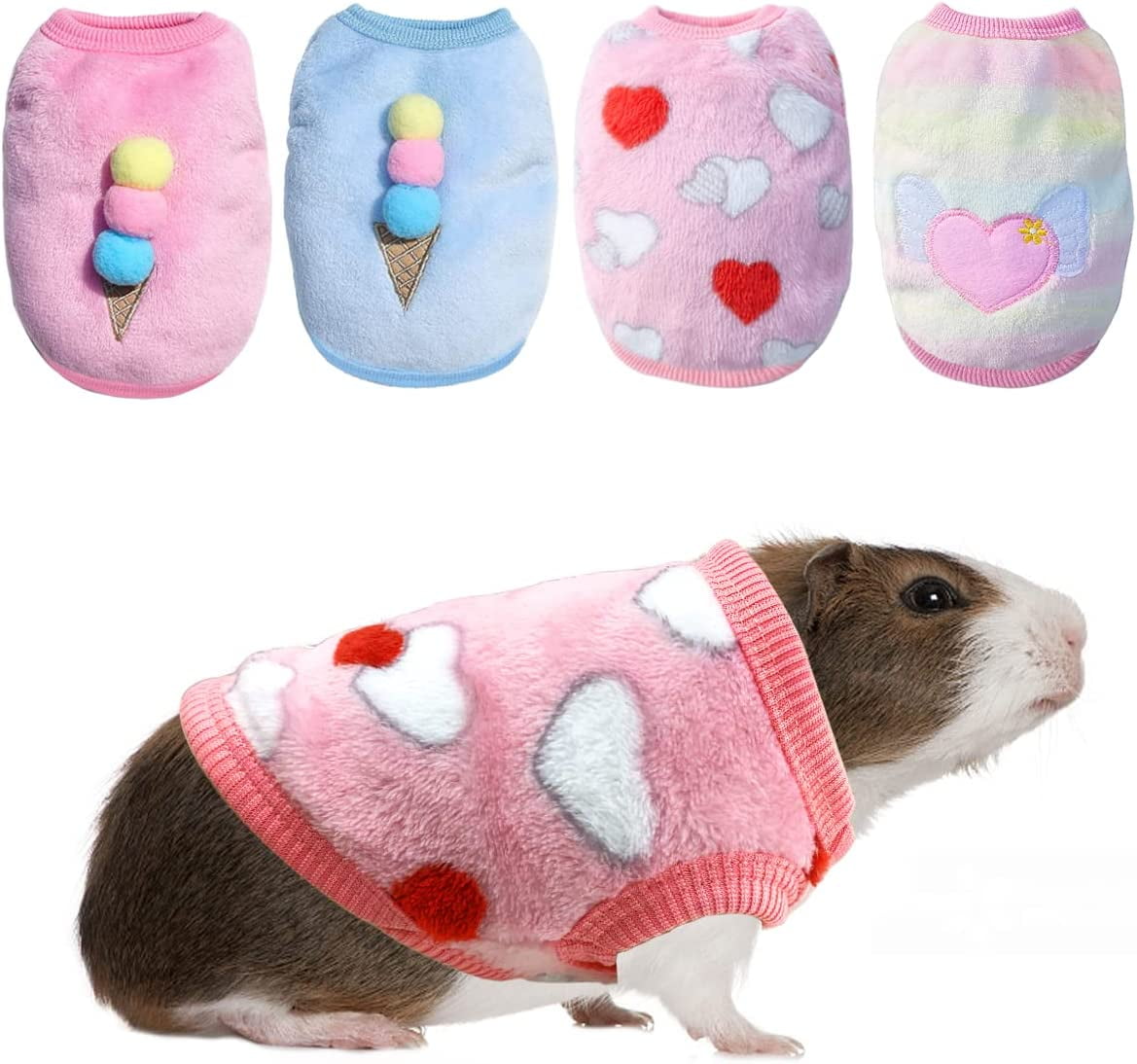 4PCS Bunny Clothes for Rabbits- Small Animal Guinea Pig Warm Vest ...