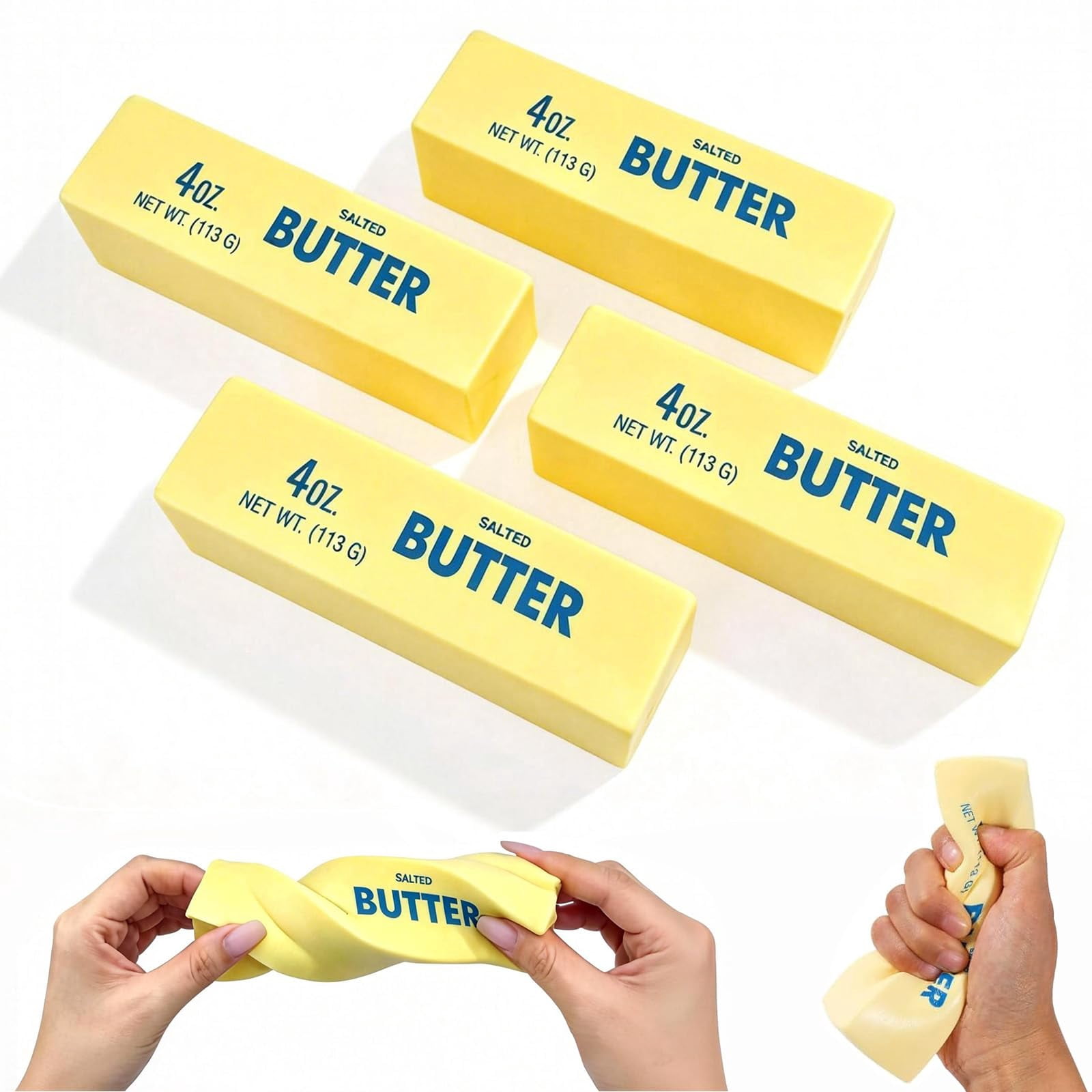 4PCS Butter Squishy, Super Soft Butter-Shaped Slow Rising Squeeze ...