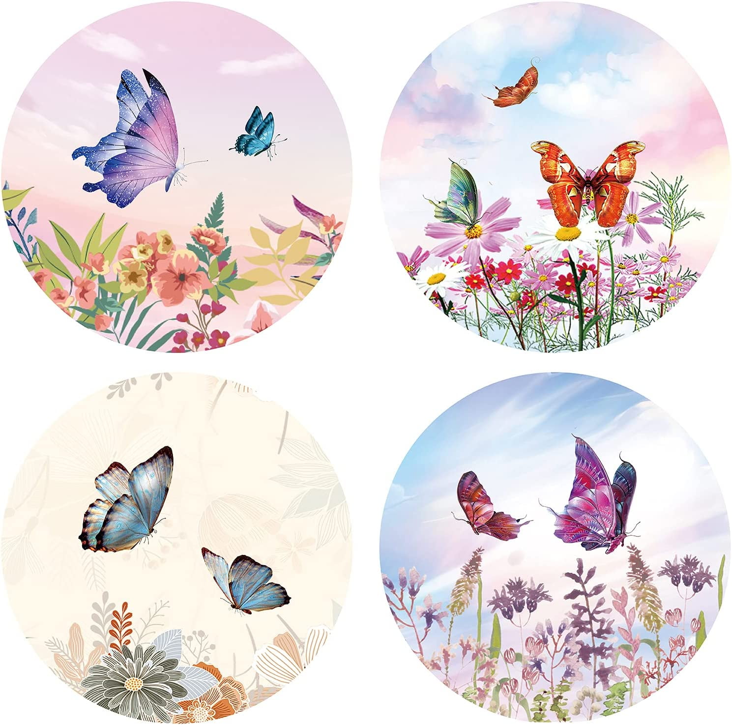 4PCS Butterfly Static Window Stickers, Anti Collision Decals, Vinyl ...