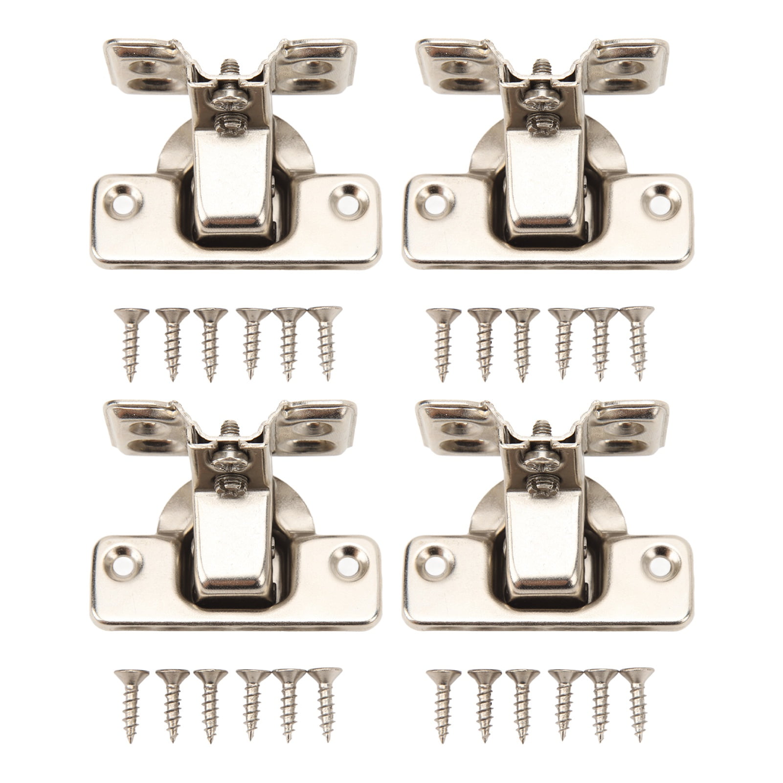 4PCS Cabinet Hinge with 4 Hole Base Cold Rolled Steel Short Arm ...