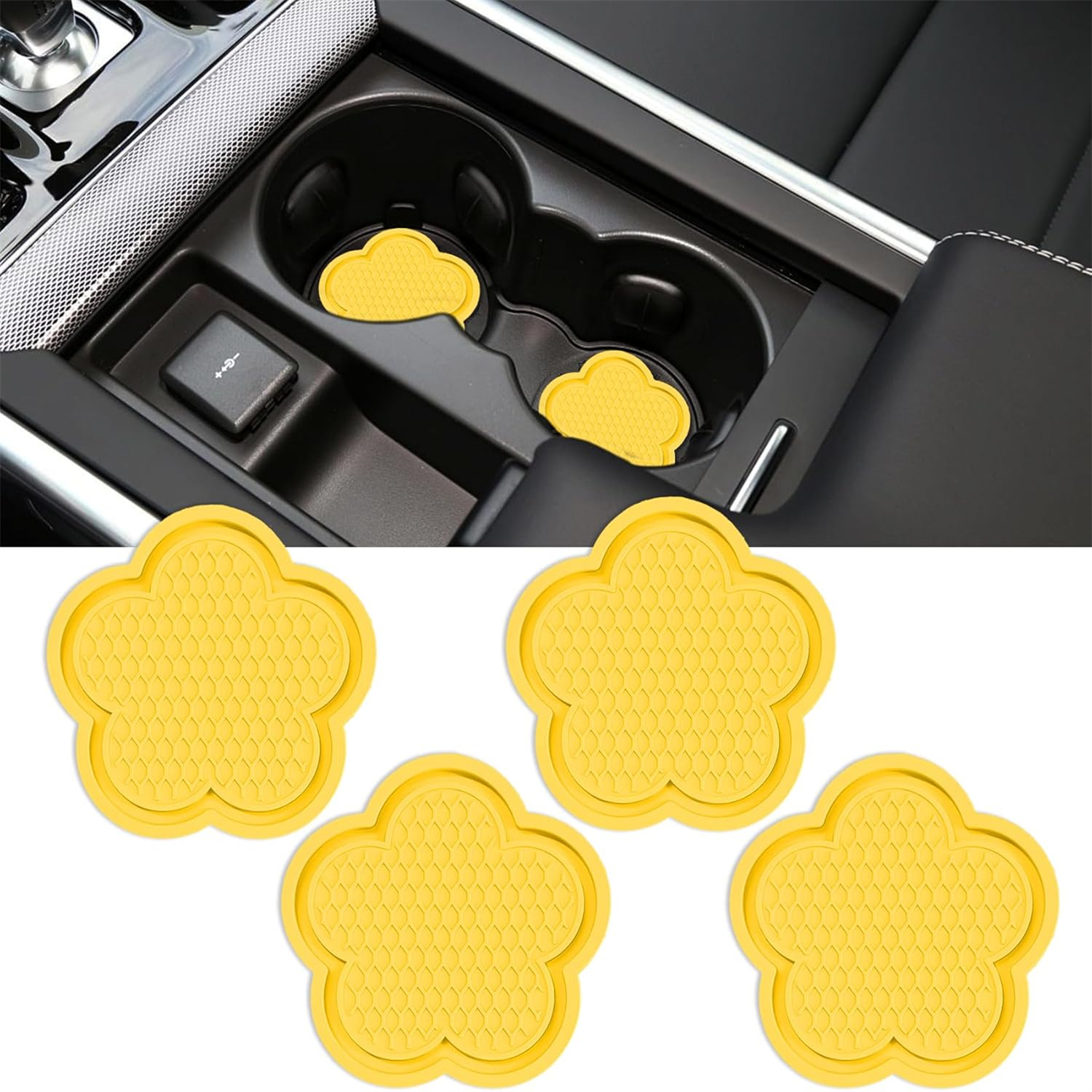 4PCS Car Cup Coaster, Car Cup Holder Mat, Universal Auto Non-Slip Cup ...
