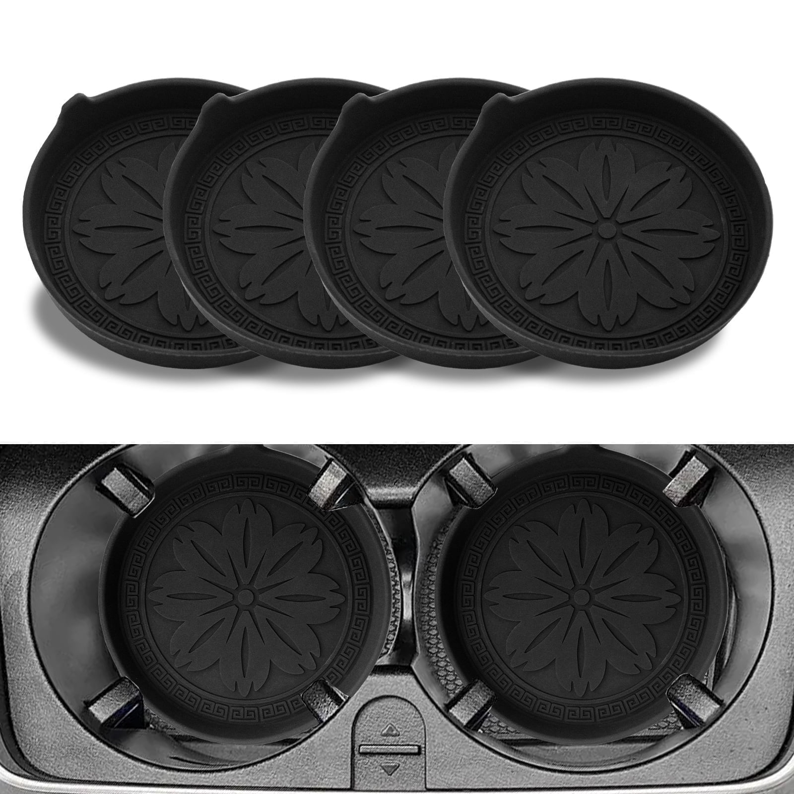 4PCS Car Cup Coaster, Universal Non-Slip Cup Holders Embedded in ...