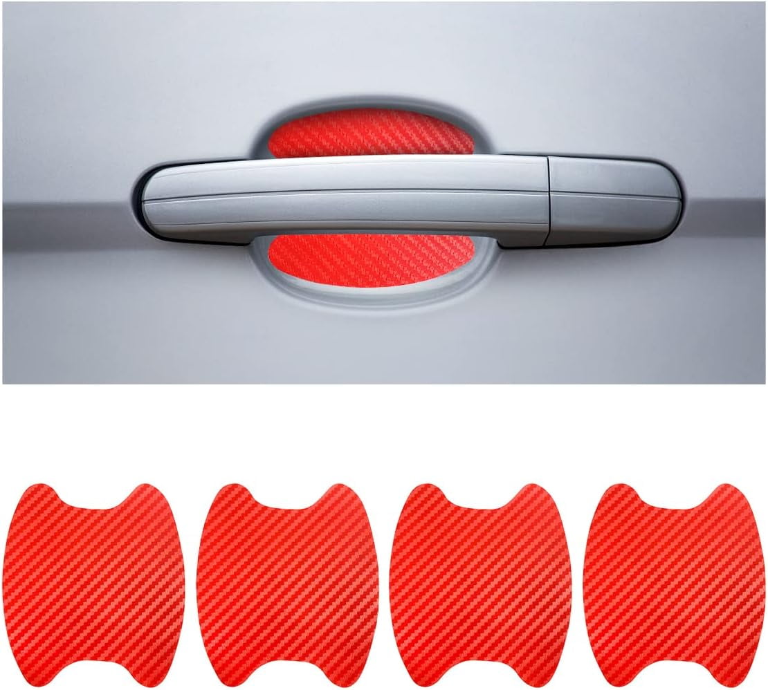 4PCS Car Door Handle Protector Sticker, Universal Carbon Fiber Anti ...