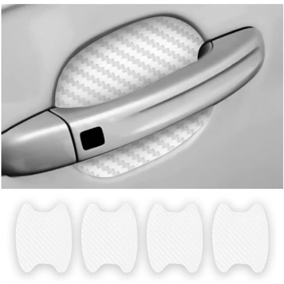 4PCS Car Door Handle Sticker, Carbon Fiber Anti-Scratches Car Door Cup ...