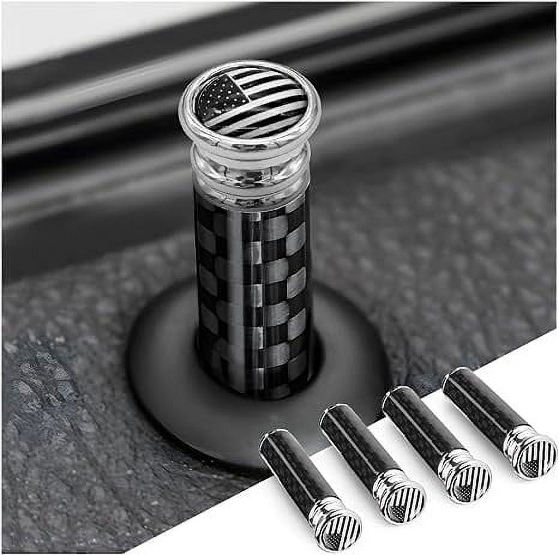 4PCS Car Door Lock Knobs, American Flag Carbon Fiber Door Lock Pin ...