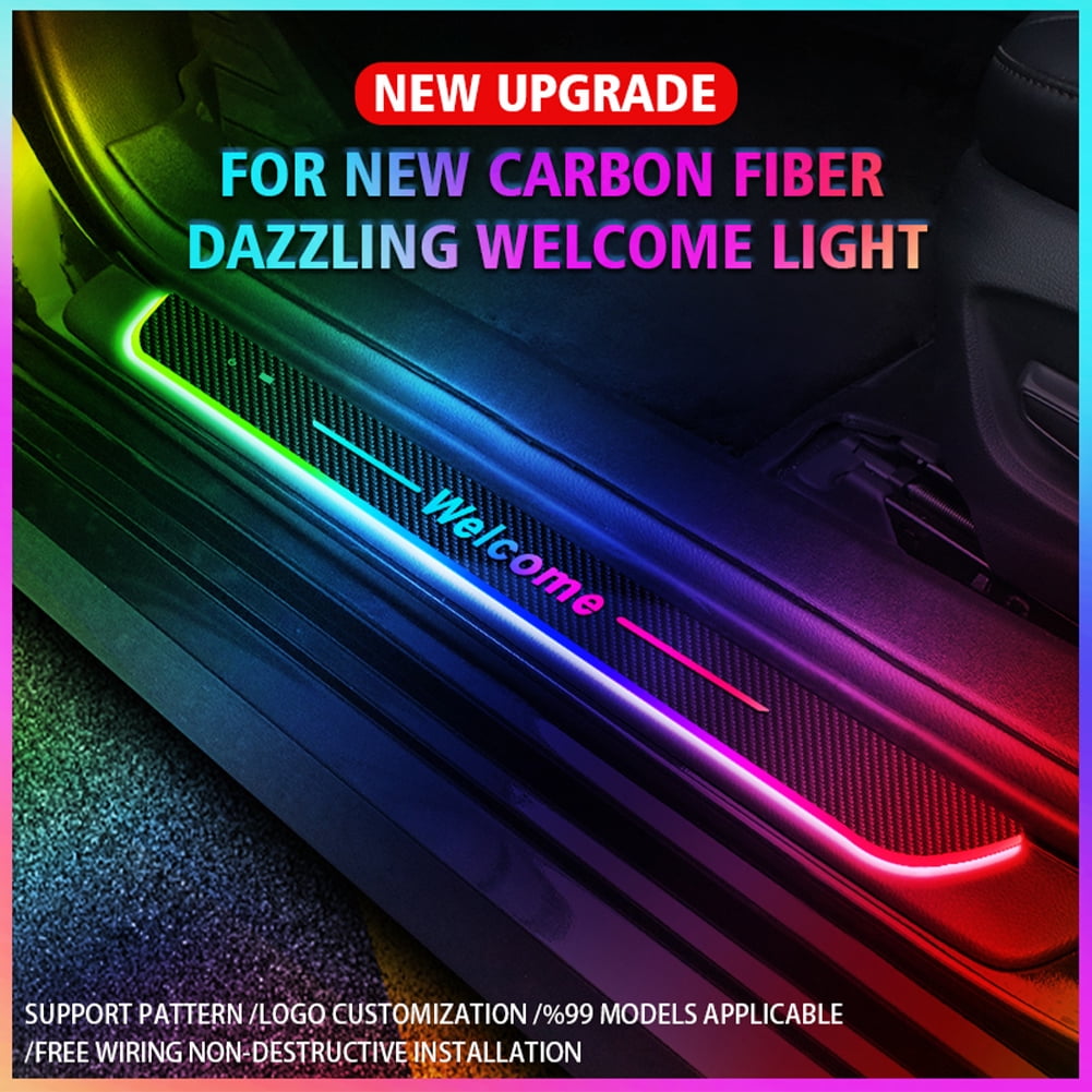 4PCS Car Door Sill Light LED Threshold Light Automatic On/Off Infrared ...