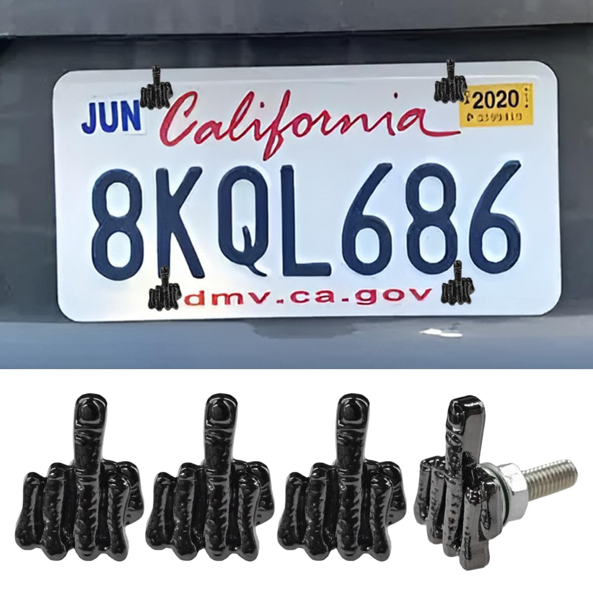 4PCS Car License Plate KEF16 Screws, Stainless Steel Shape Bolts, Car ...