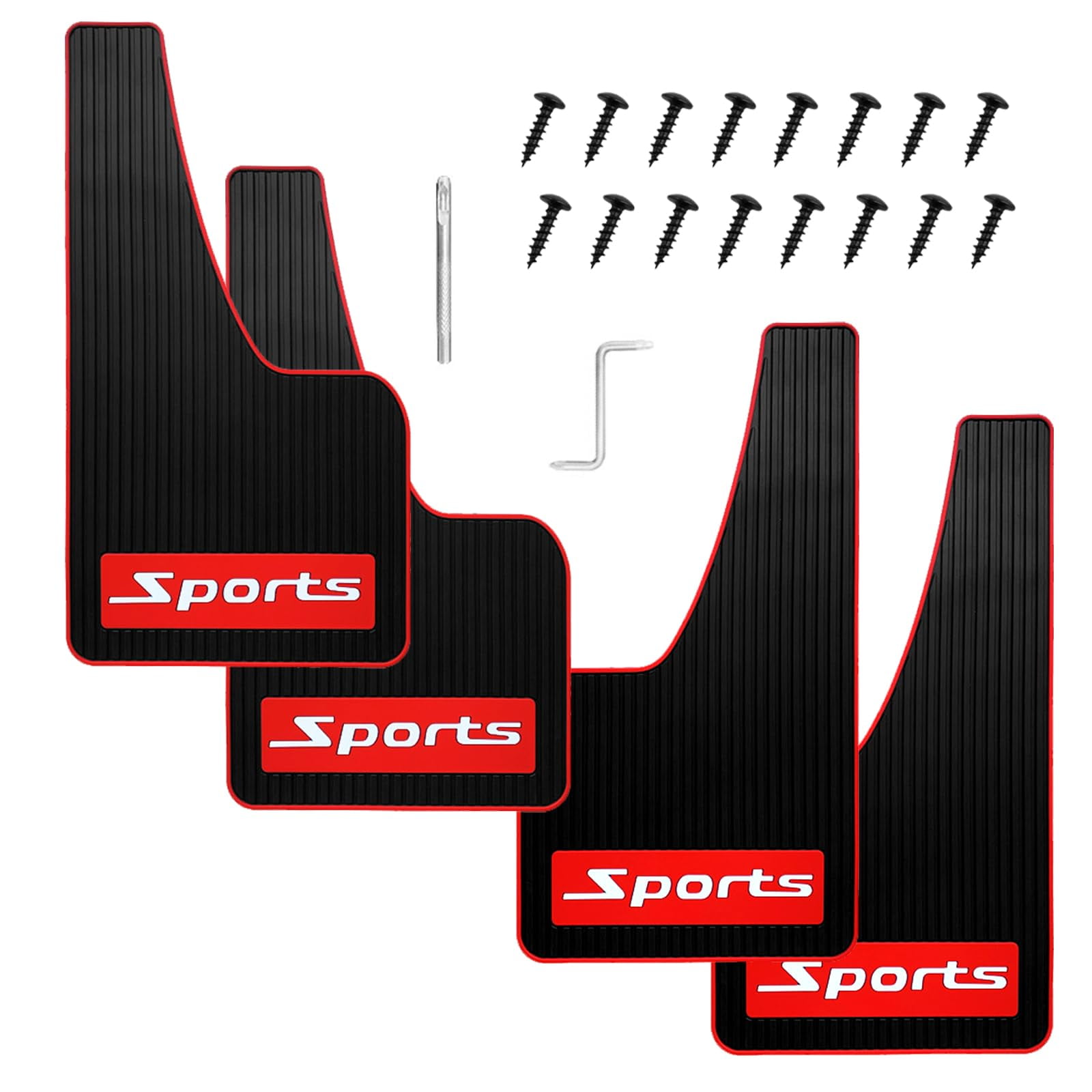 4PCS Car Mud Flaps Rubber Mudguard Soft No Collision Front and Rear ...