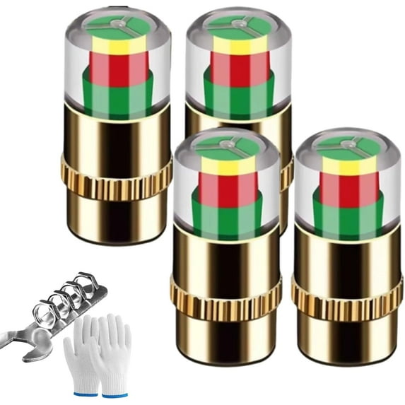 4PCS Car Tire Pressure Monitor Valve Stem Caps, 2.4 Bar 36psi Car Tire ...