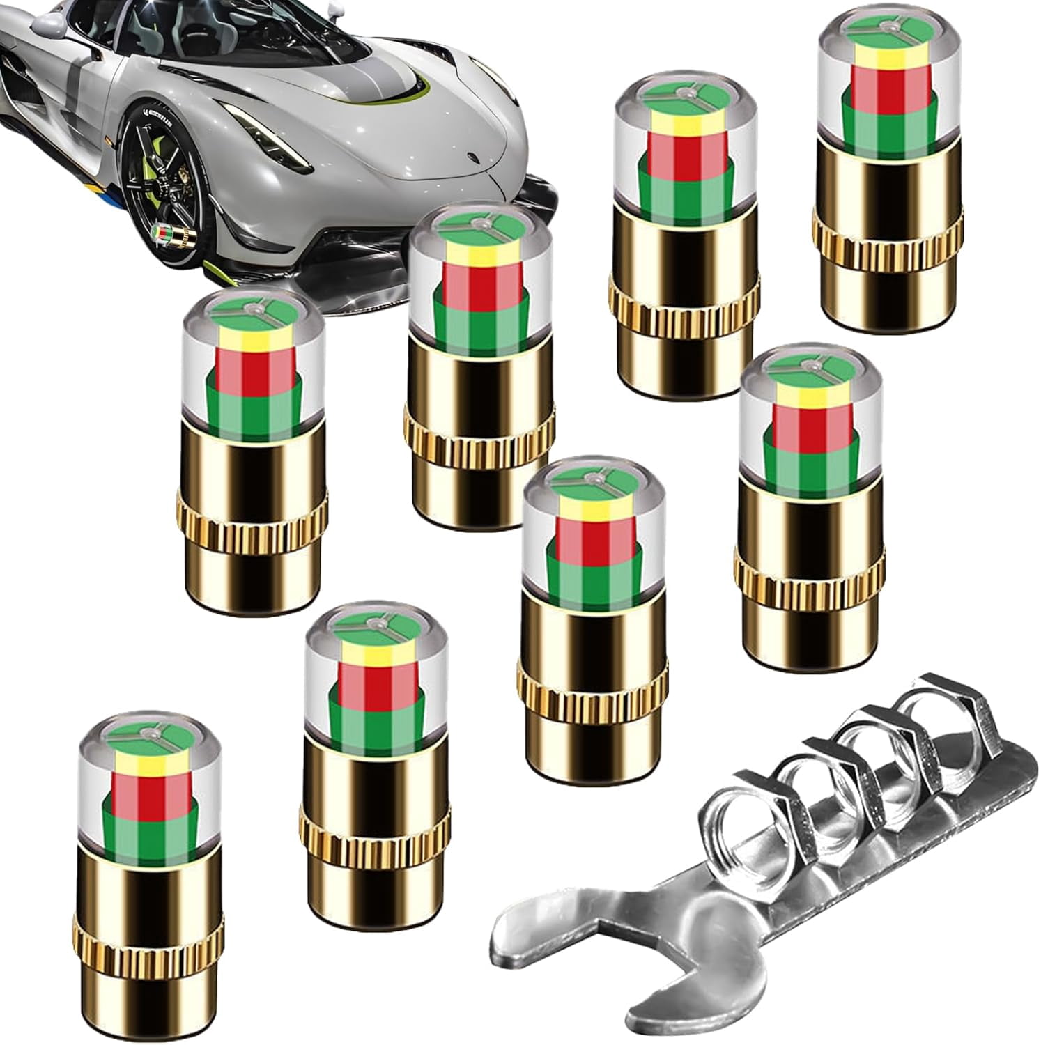 4PCS Car Tire Pressure Monitor Valve Stem Caps,Tire Pressure Monitoring ...