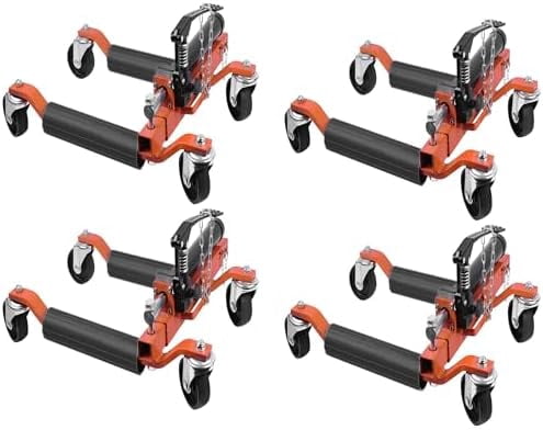 4PCS Car Wheel Dolly with Hydraulic Tire Jack, 1500LBS Capacity Trailer ...