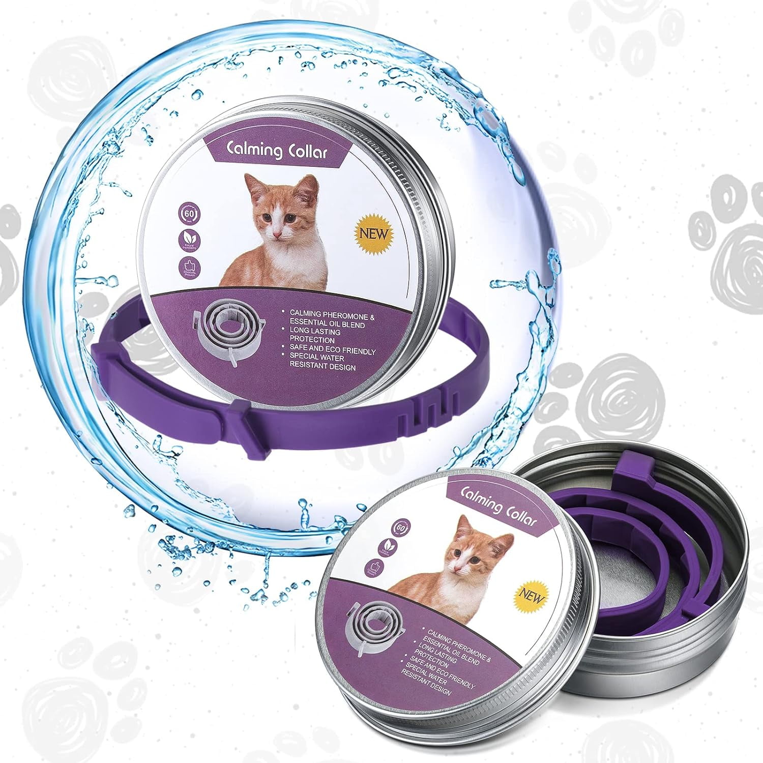 Flea Treatment Cat 4 Pack Calming Collar For Cats, Calming Pheromone ...