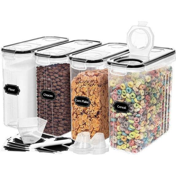 4PCS Cereal Containers Storage [4L/135.2 oz], Airtight Food Storage ...