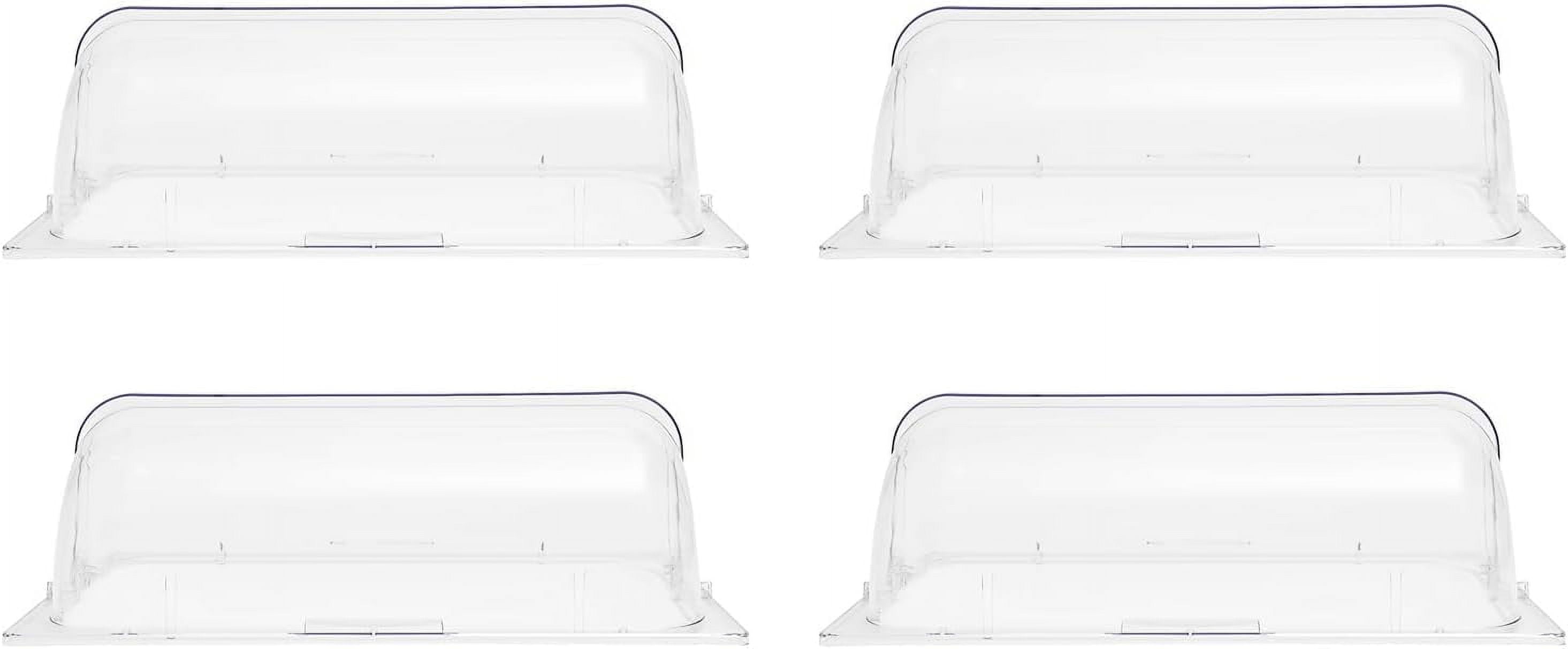 4PCS Chafing Dish Cover Roll Top Bakery Pan Display Cover Plastic Clear ...