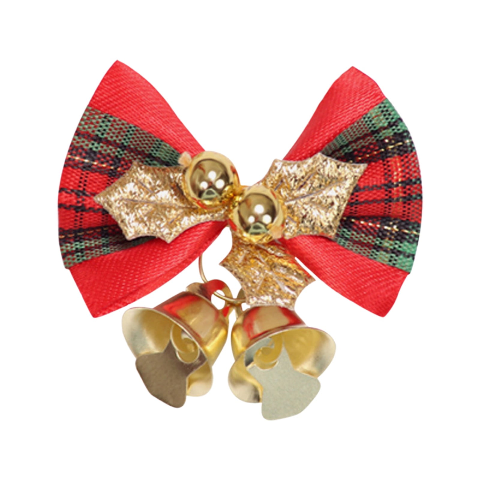 4PCS Christmas Bow with Bells Mini Bowknot Ornament Christmas Garland ...