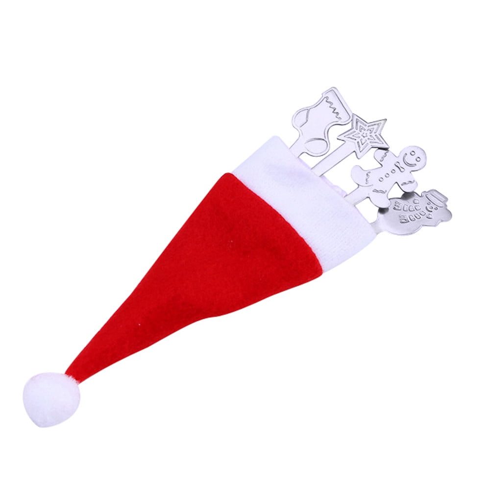 4PCS Christmas Colorful Spoon Handle Spoons Flatware Ice Cream Drinking ...